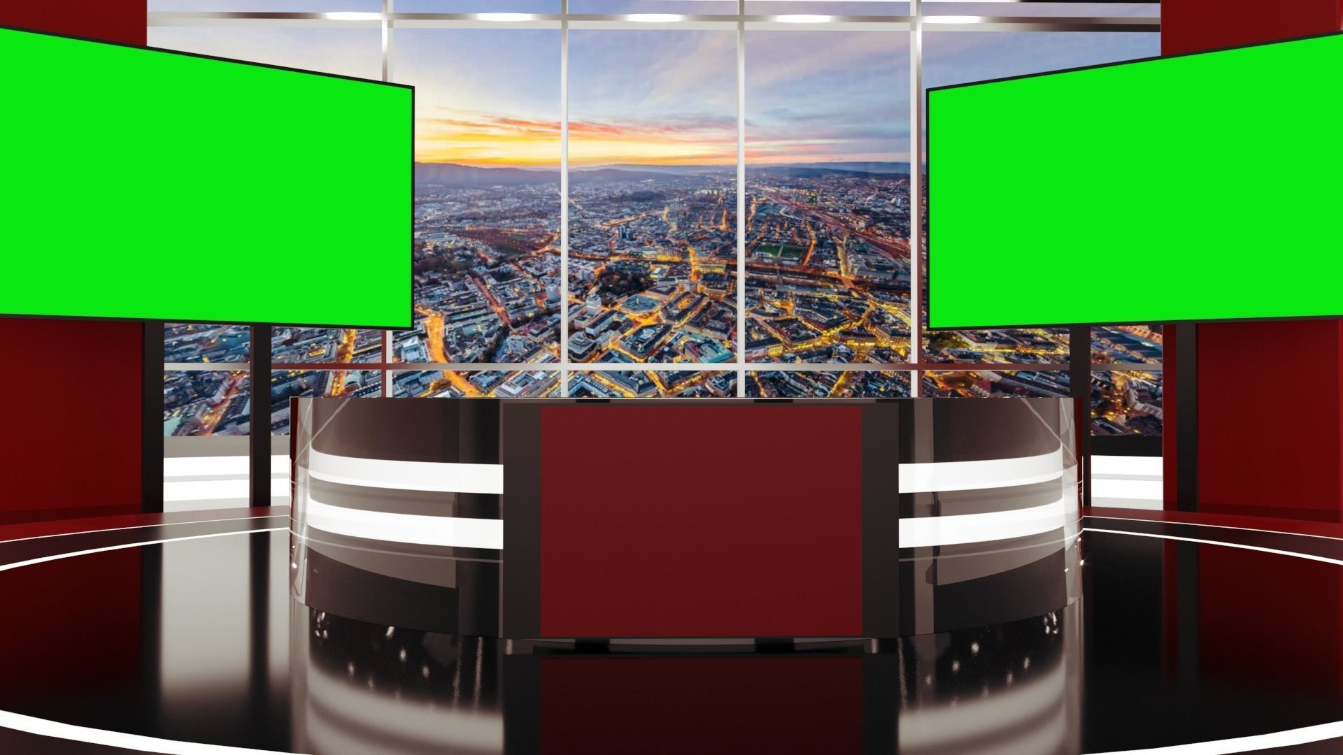 News Virtual Set 3D model | CGTrader