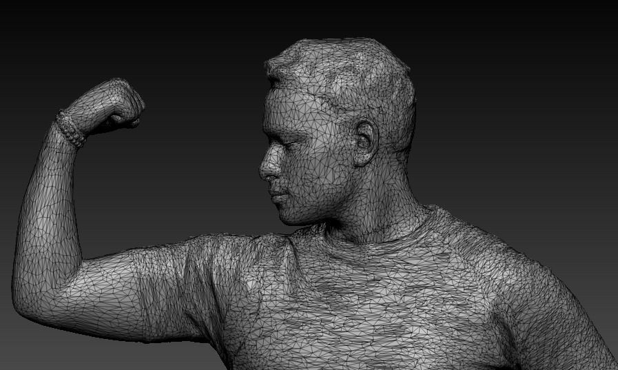 3D model Young man showing his biceps 356 VR / AR / low-poly | CGTrader