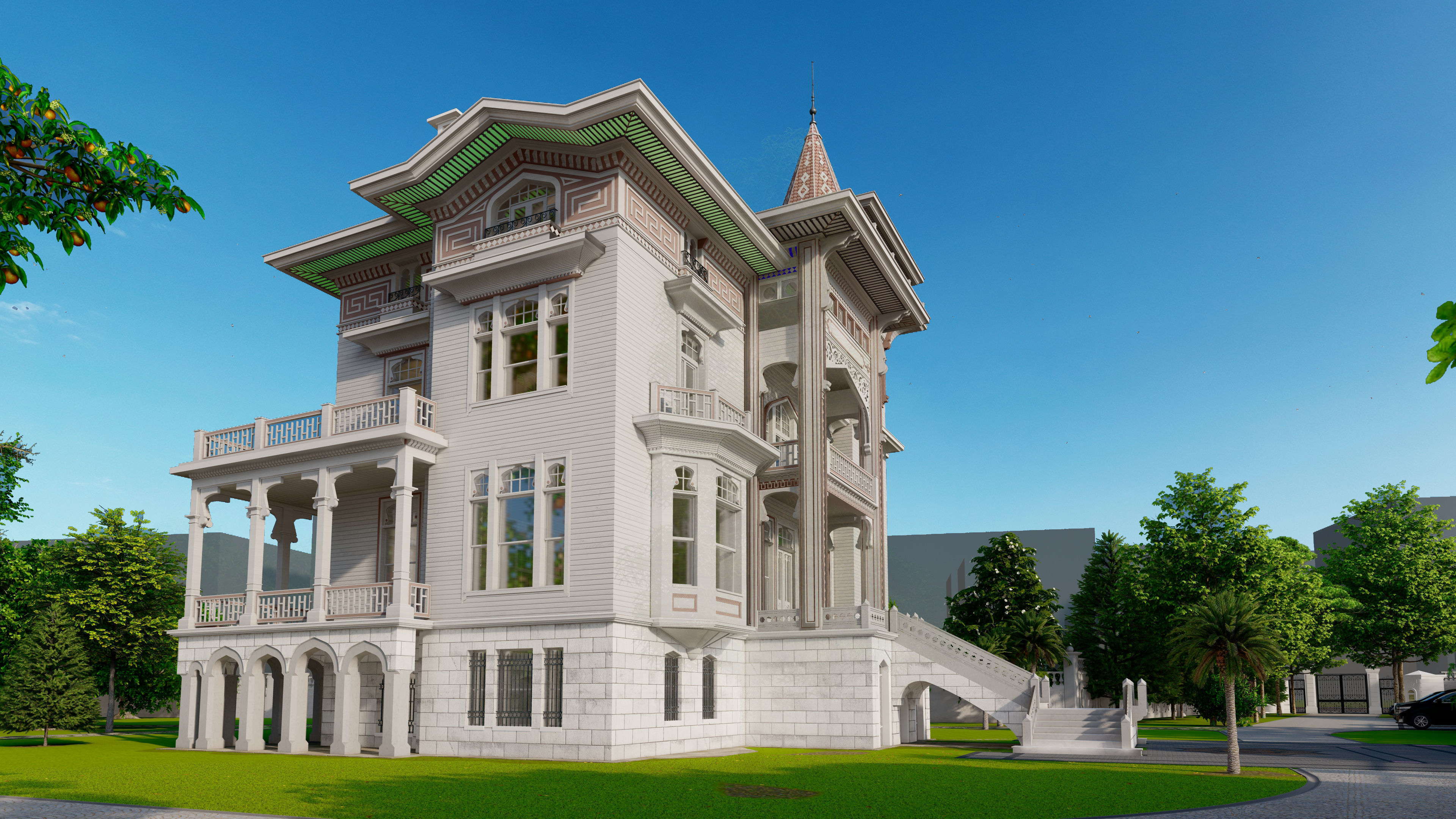 Old Style Mansion 3D Lumion 11-5 Model 3D model animated | CGTrader