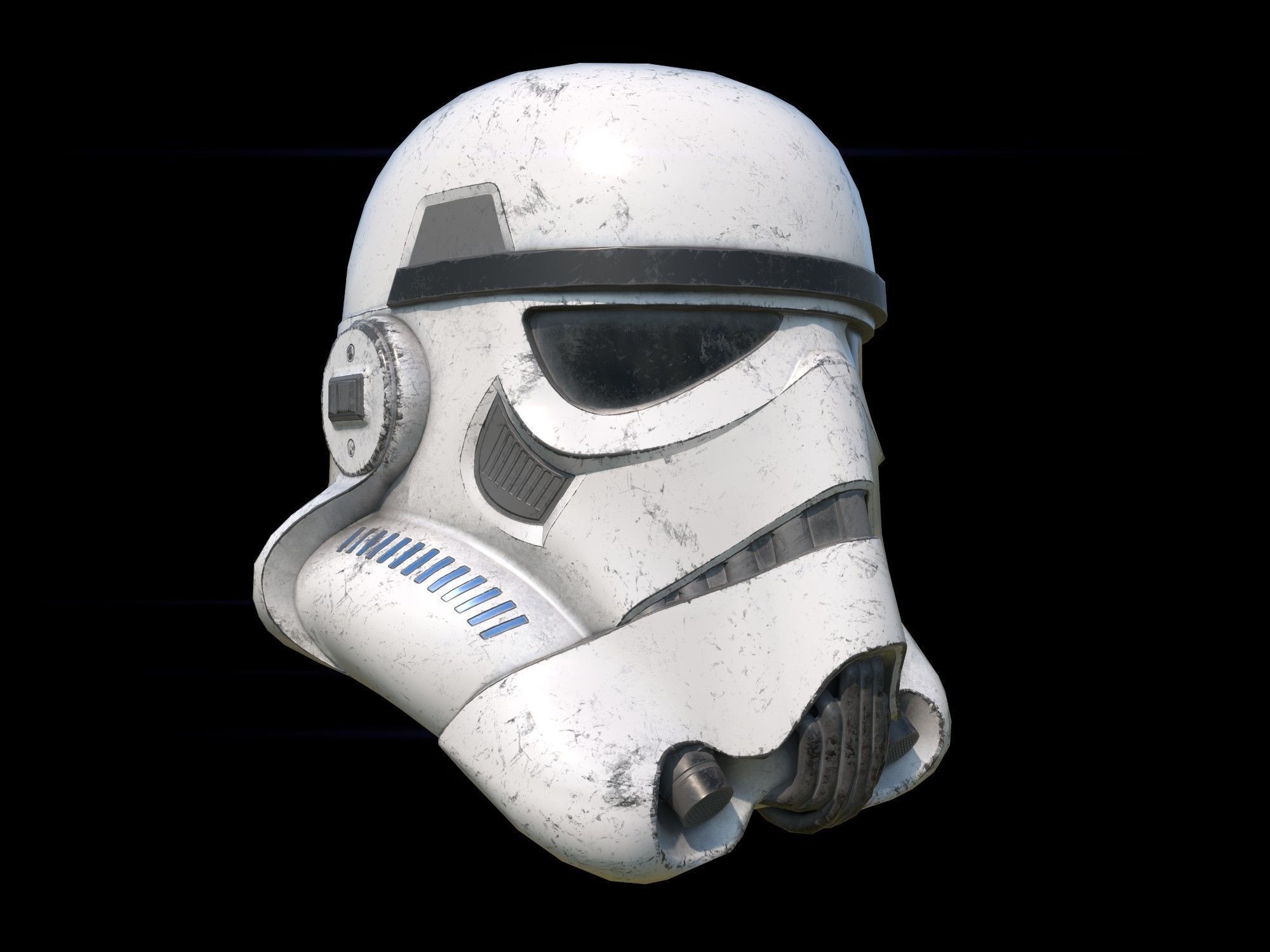 3D model Stormtrooper damaged helmet VR / AR / low-poly | CGTrader
