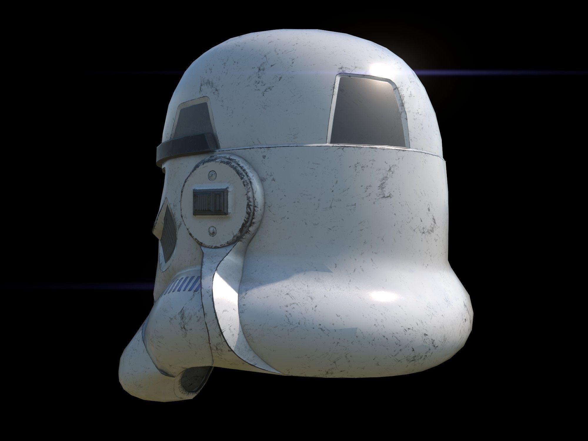 3D model Stormtrooper damaged helmet VR / AR / low-poly | CGTrader