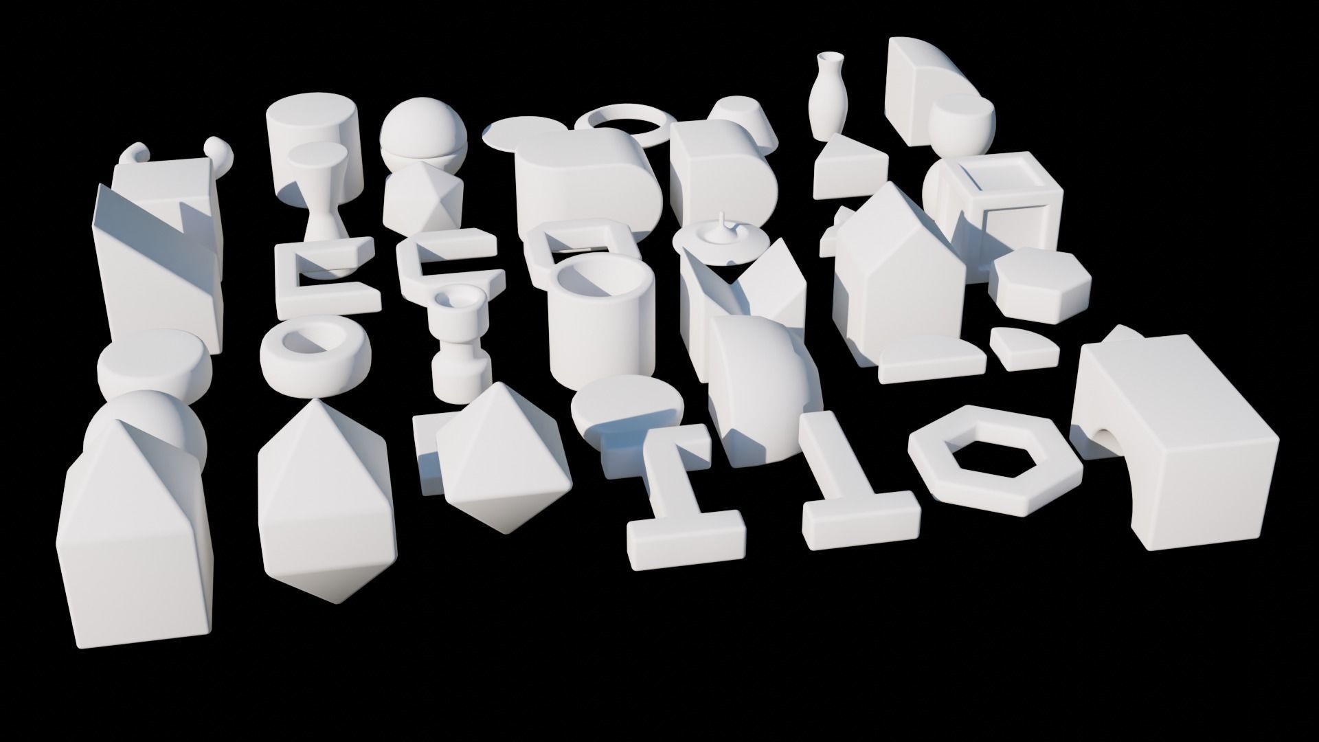 Minimalistic 3d models pack free 3D model | CGTrader