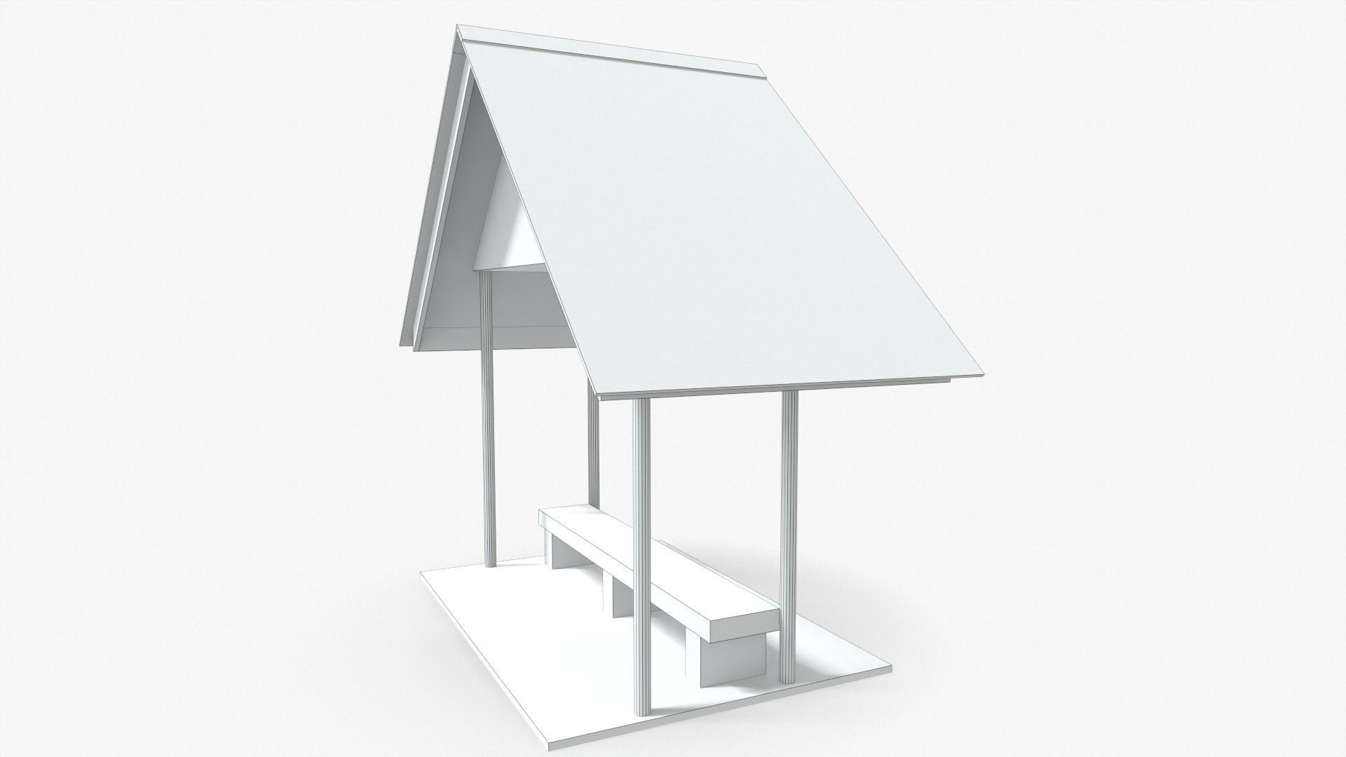 3D model Village Bus stop VR / AR / low-poly | CGTrader