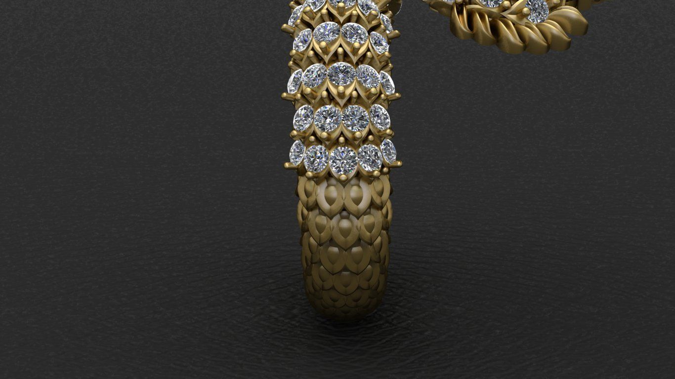 Naga khmer Ring Gold Dragon Cambodia Naga model 3D print model 3D model ...