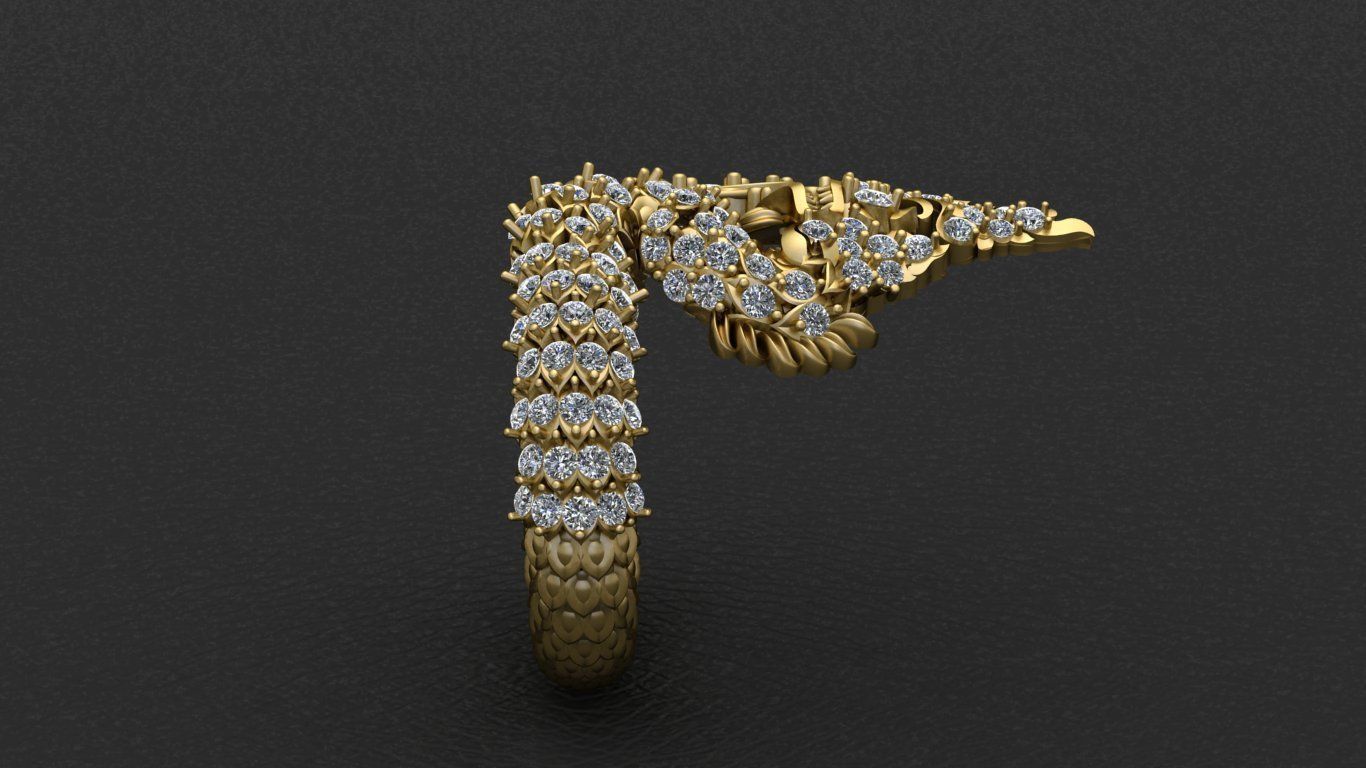 Naga khmer Ring Gold Dragon Cambodia Naga model 3D print model 3D model ...