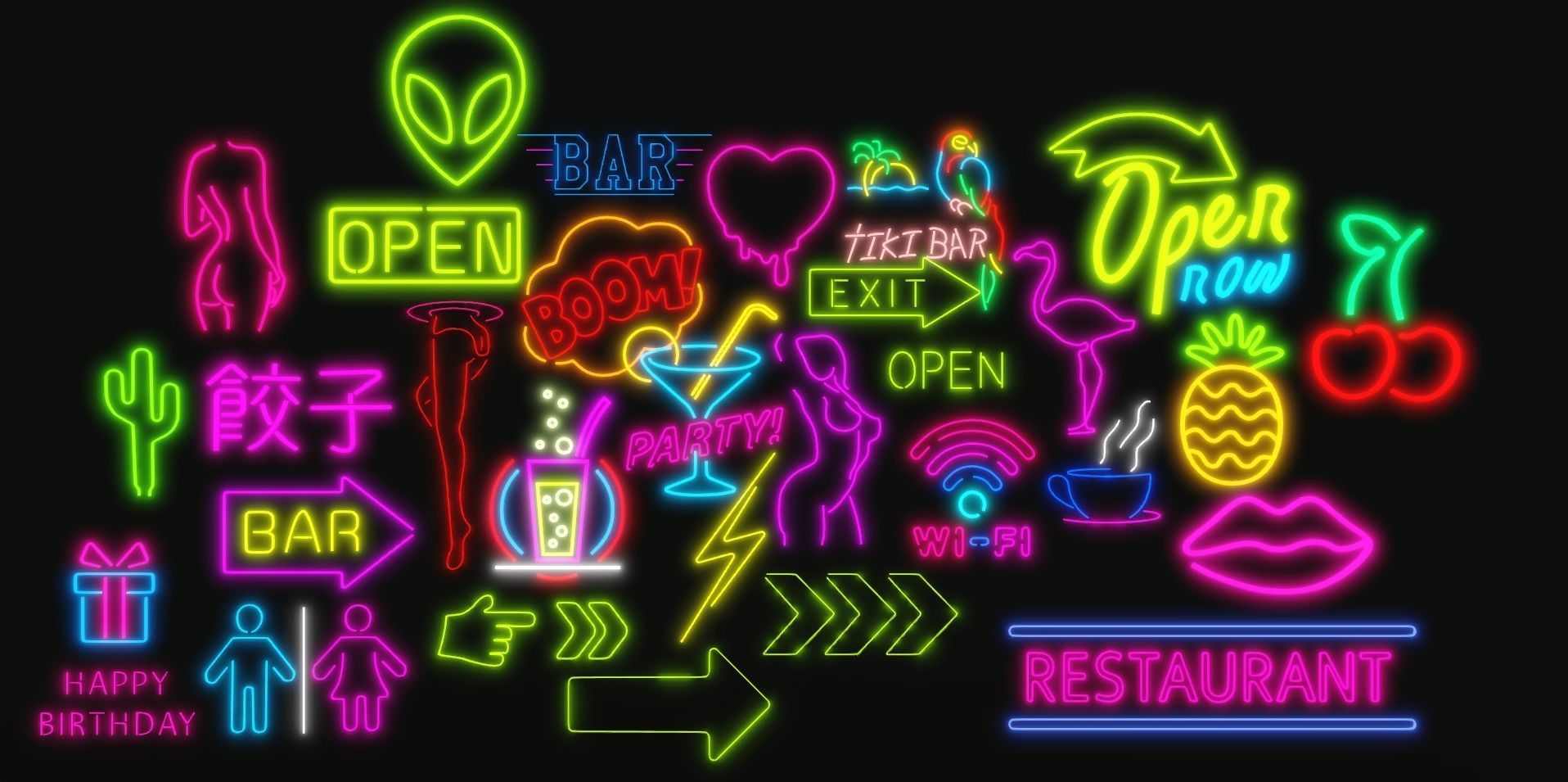 3D model Ultimate Neon Sign Pack 1 VR / AR / low-poly | CGTrader