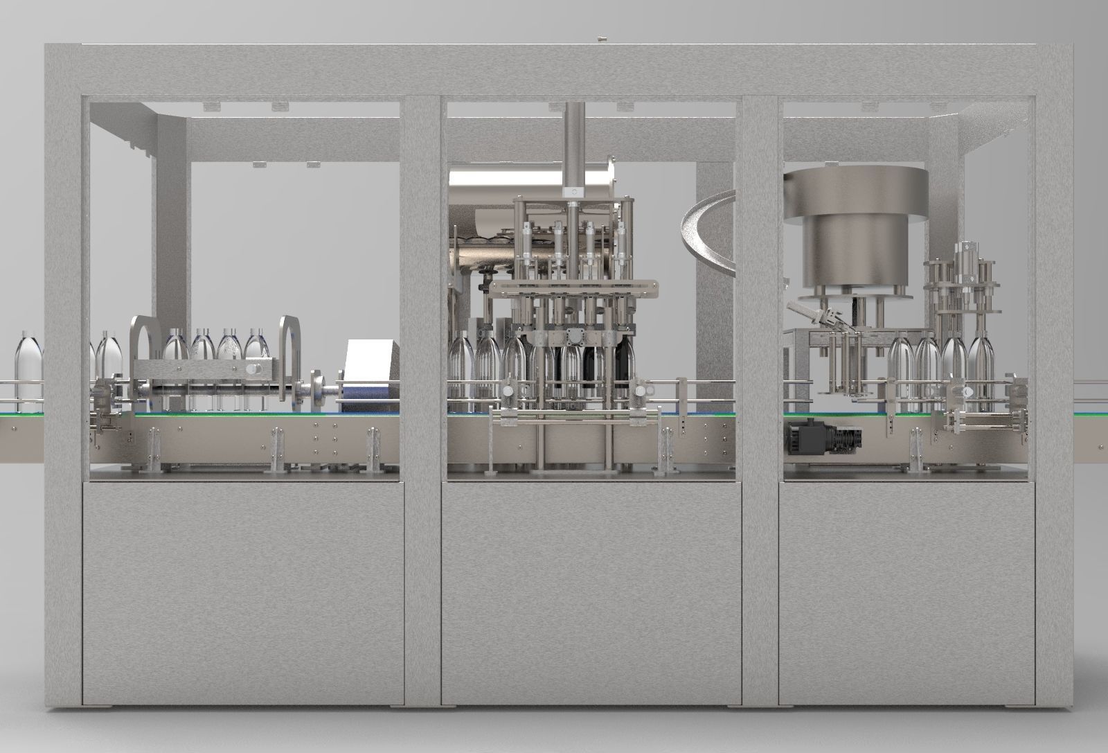 Bottles Washing Filling And Capping Line 3D model 3D printable | CGTrader