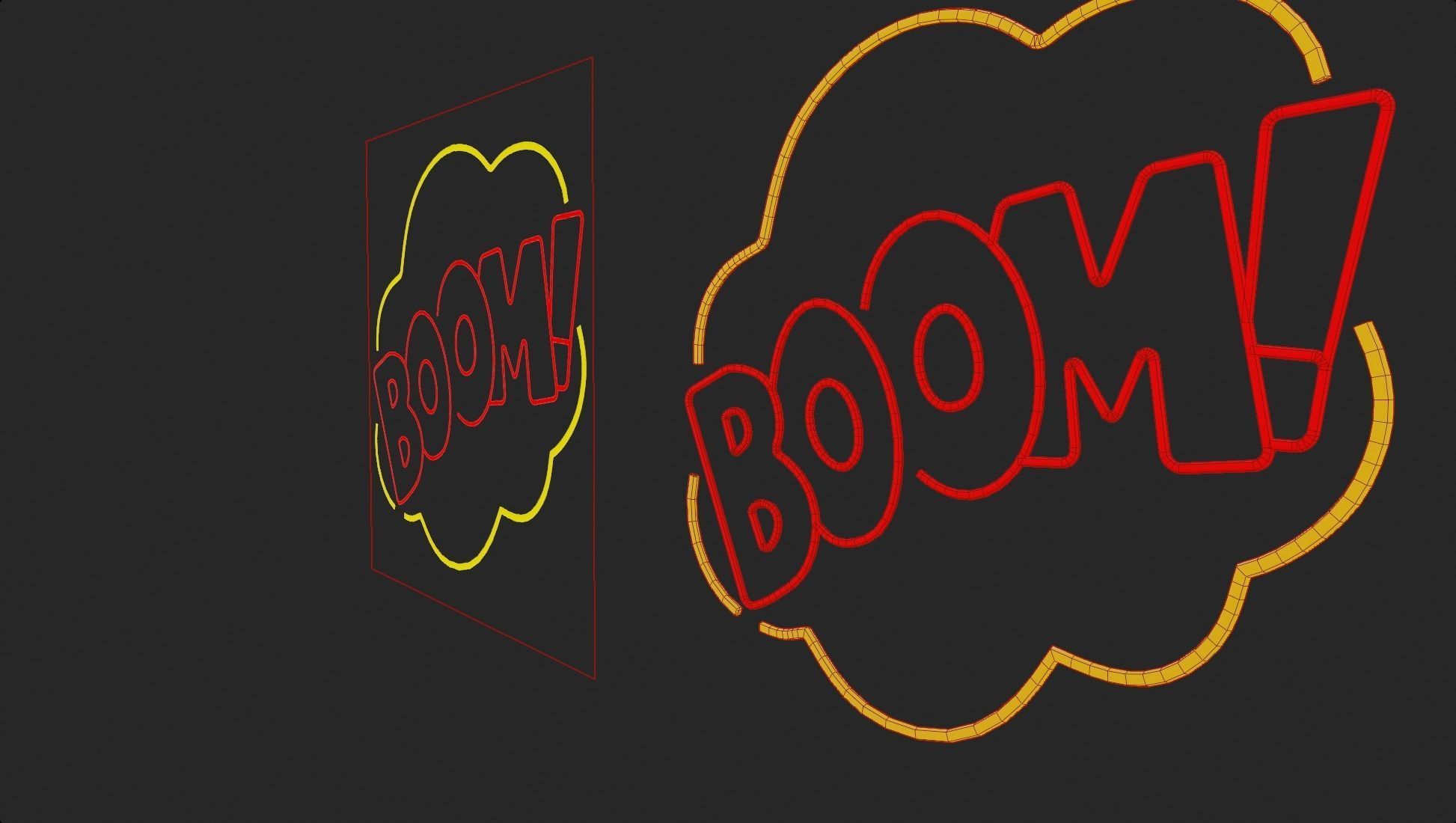 3D model Neon Boom bomb sign p1 VR / AR / low-poly | CGTrader