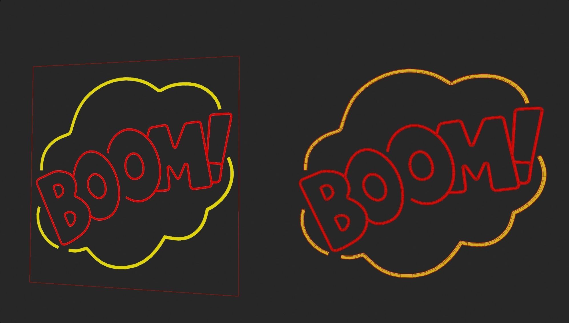 3D model Neon Boom bomb sign p1 VR / AR / low-poly | CGTrader