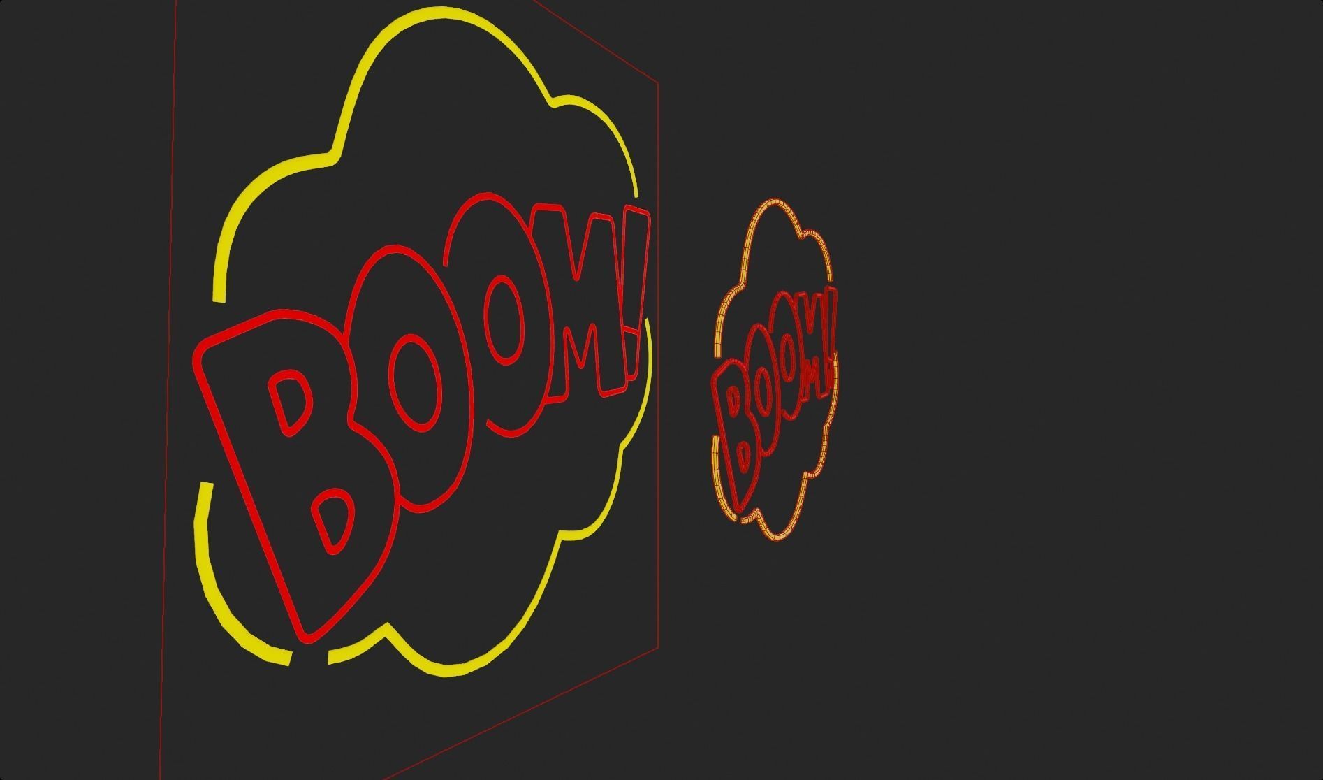 3D model Neon Boom bomb sign p1 VR / AR / low-poly | CGTrader
