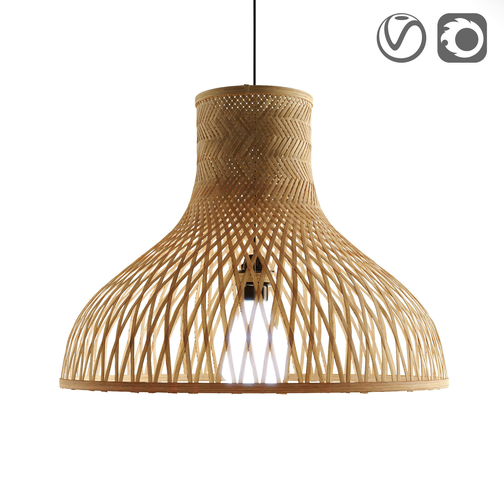 Bamboo lamp ondine 3D model | CGTrader