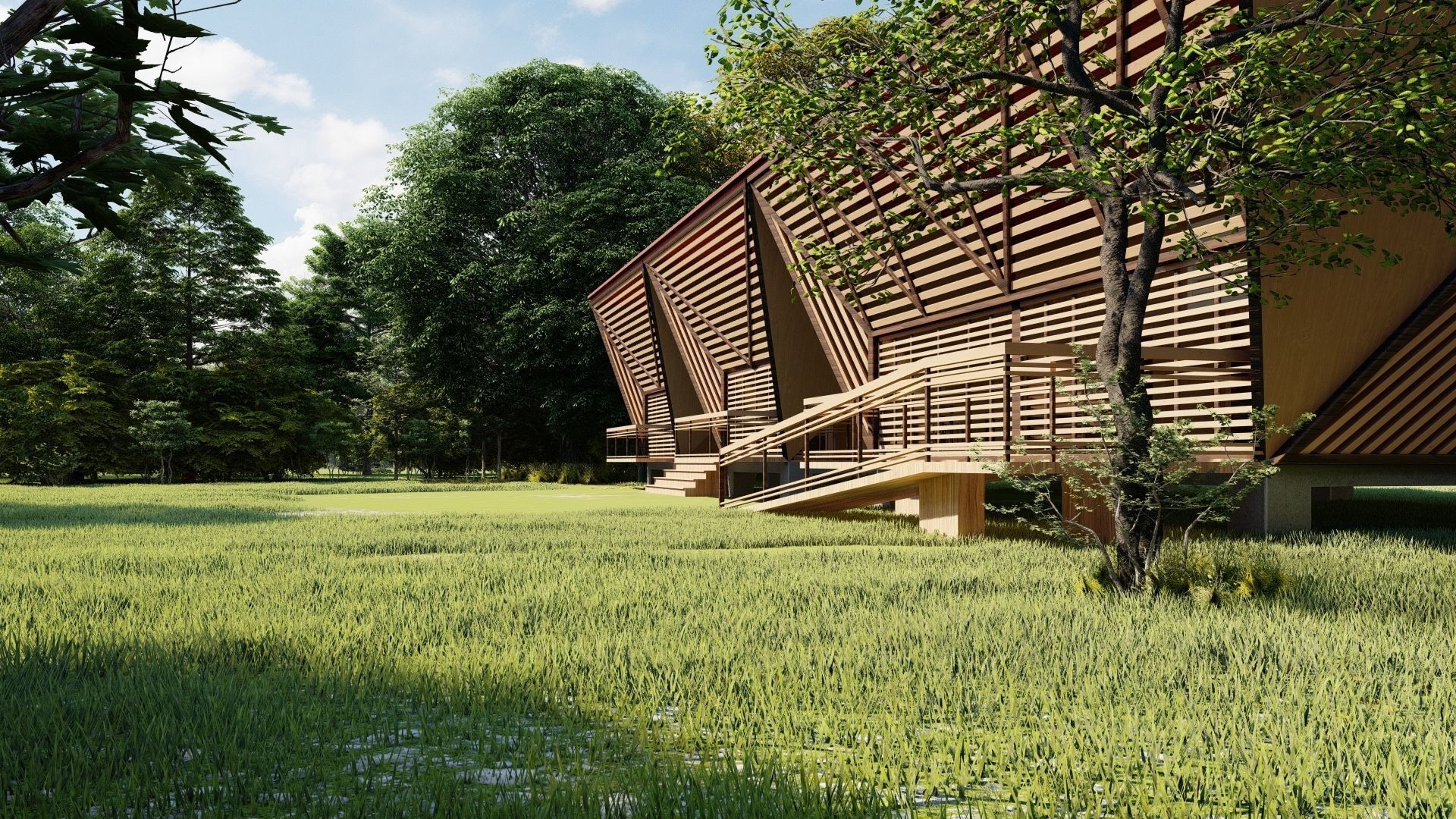 Temporary sustainable building 3D model | CGTrader