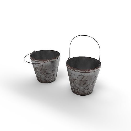 3D model Buckets two metal VR / AR / low-poly | CGTrader