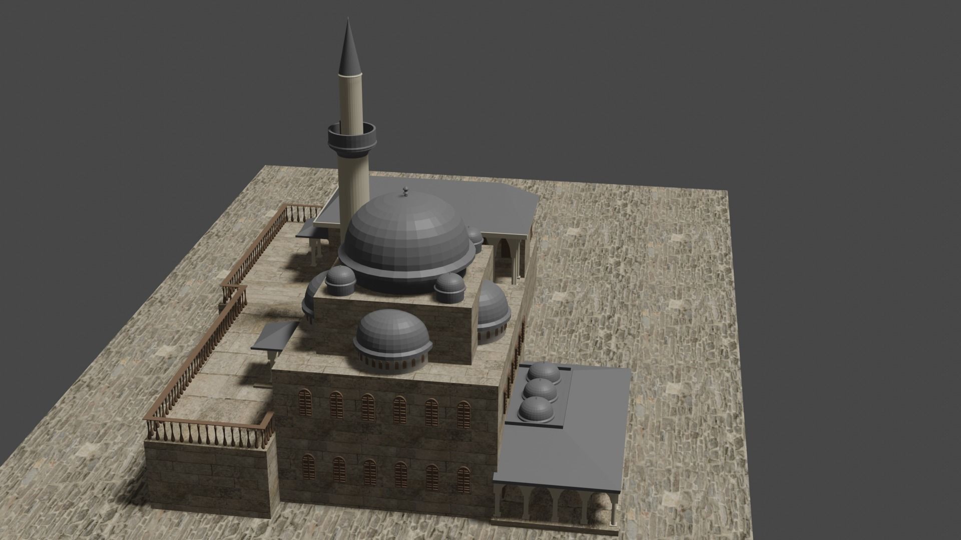 Ottoman Turkic Style Mosque free 3D model | CGTrader