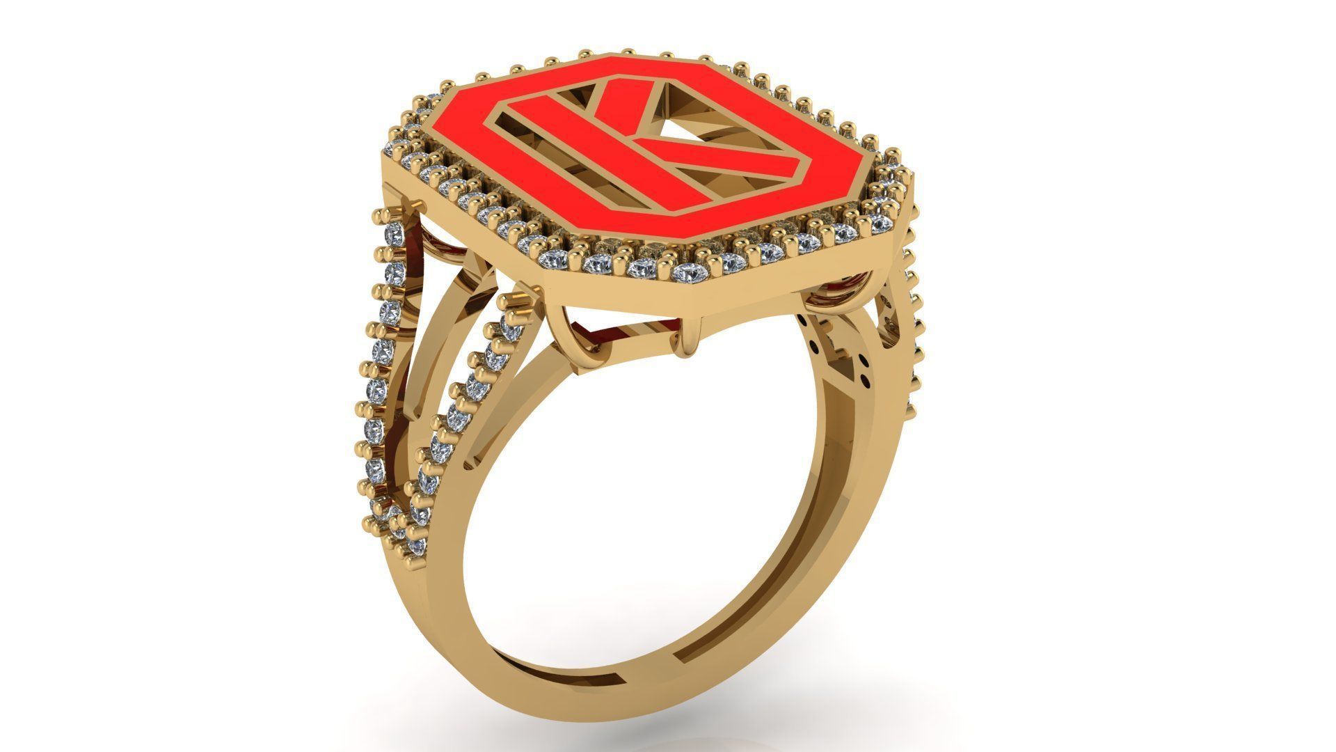 Alphabet Letters Ring K 3D model 3D printable | CGTrader