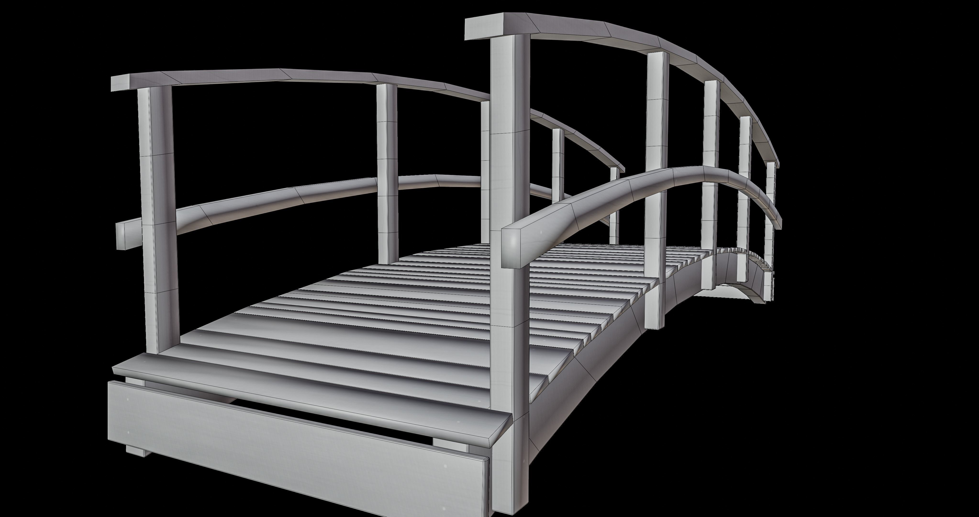 3D model WoodBridge LowPoly wooden bridge VR / AR / low-poly | CGTrader