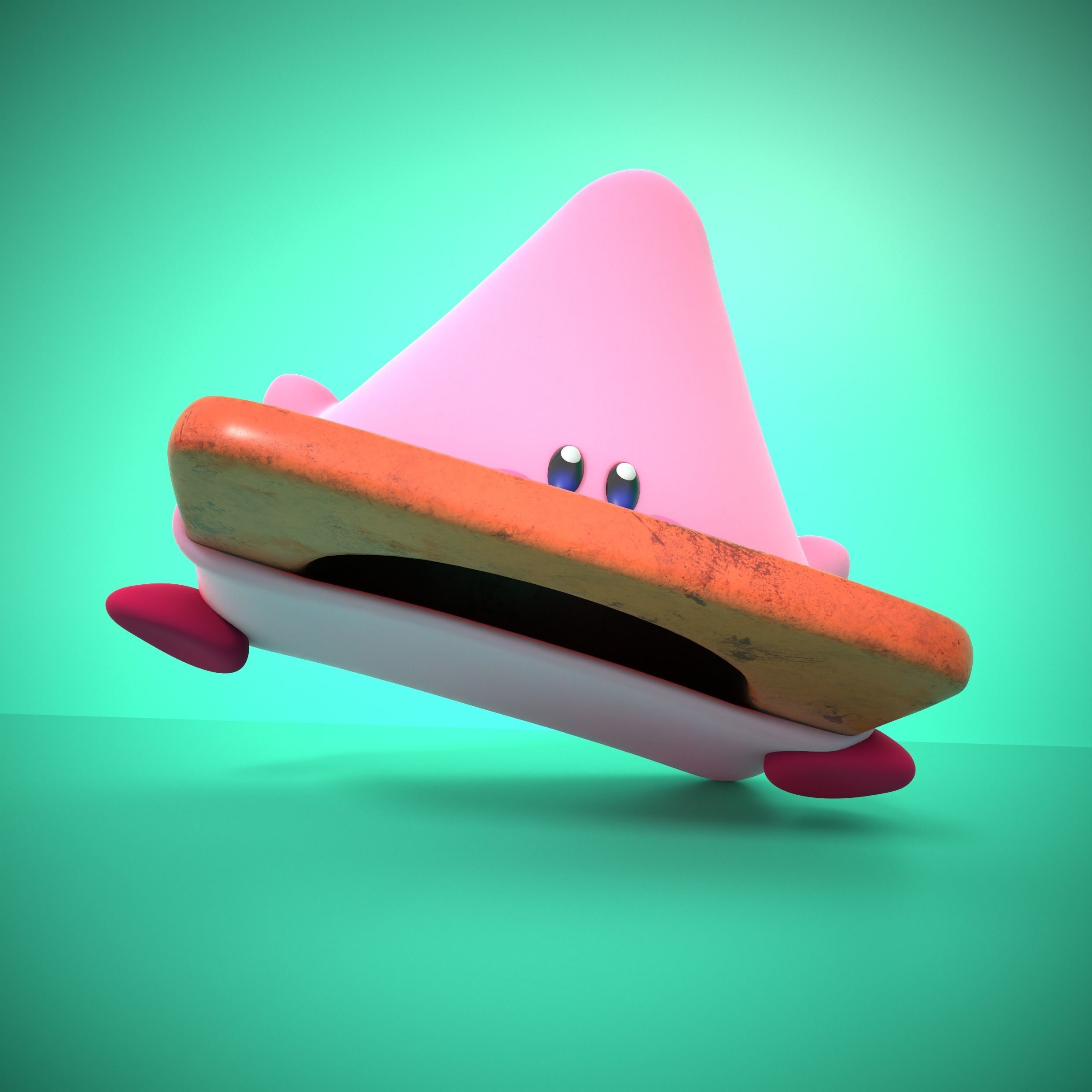 Kirby fanart - cone mouth - Kirby and the Forgotten Land 3D model 3D ...