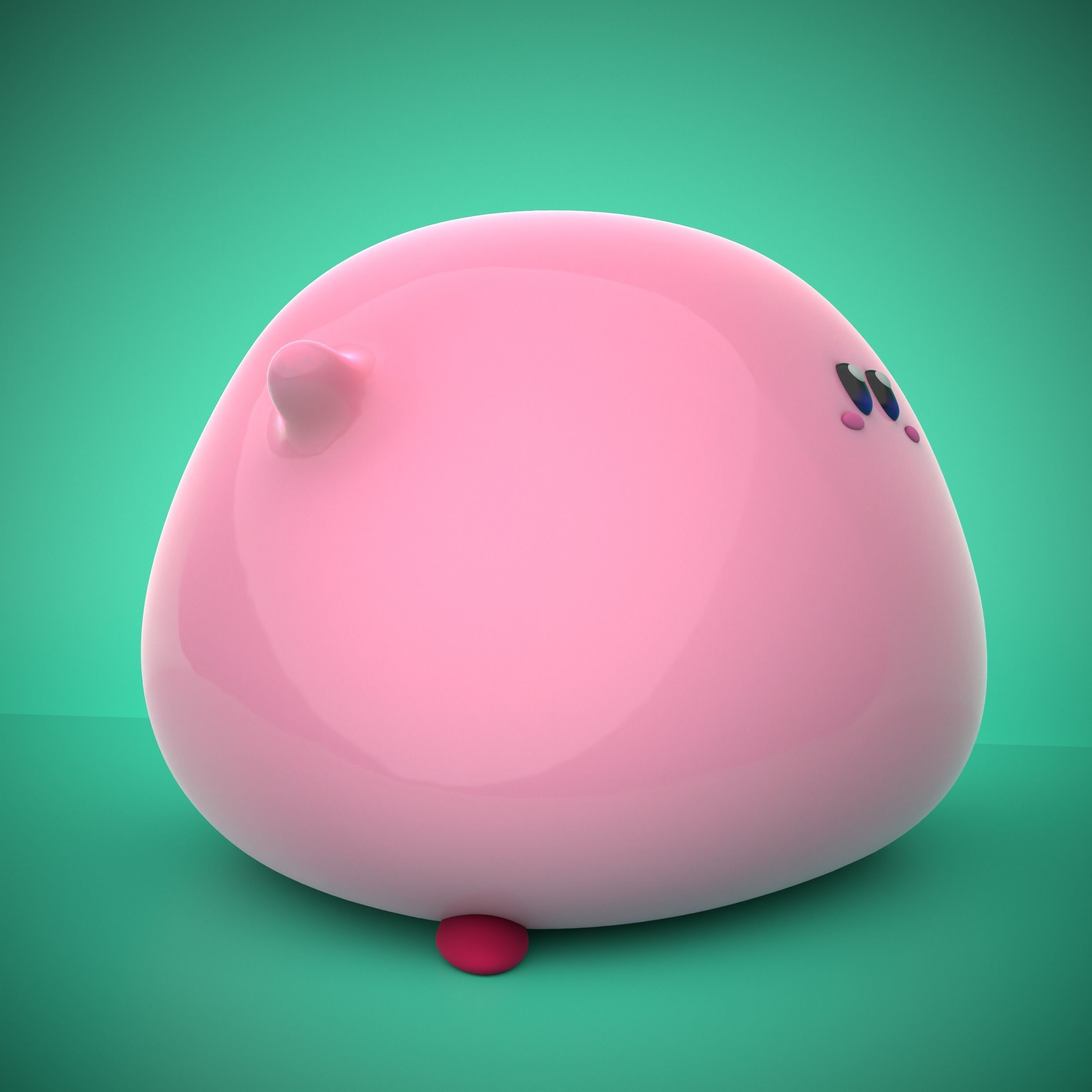 Kirby fanart -water-balloon mouth -Kirby and the Forgotten Land 3D ...