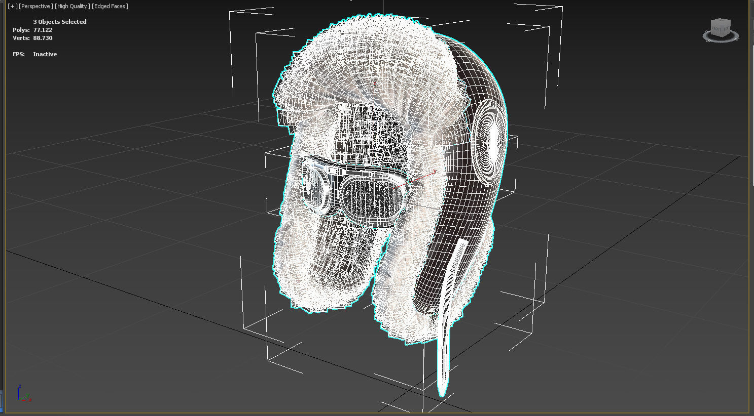 3D model Aviator Fur Trapper Winter hat Helmet VR / AR / low-poly ...