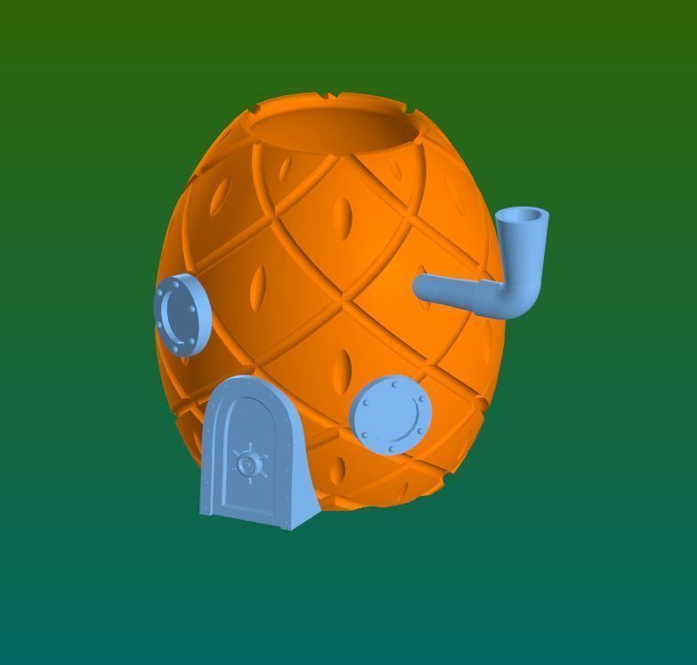 SpongeBob house flower pot 3D model 3D printable | CGTrader