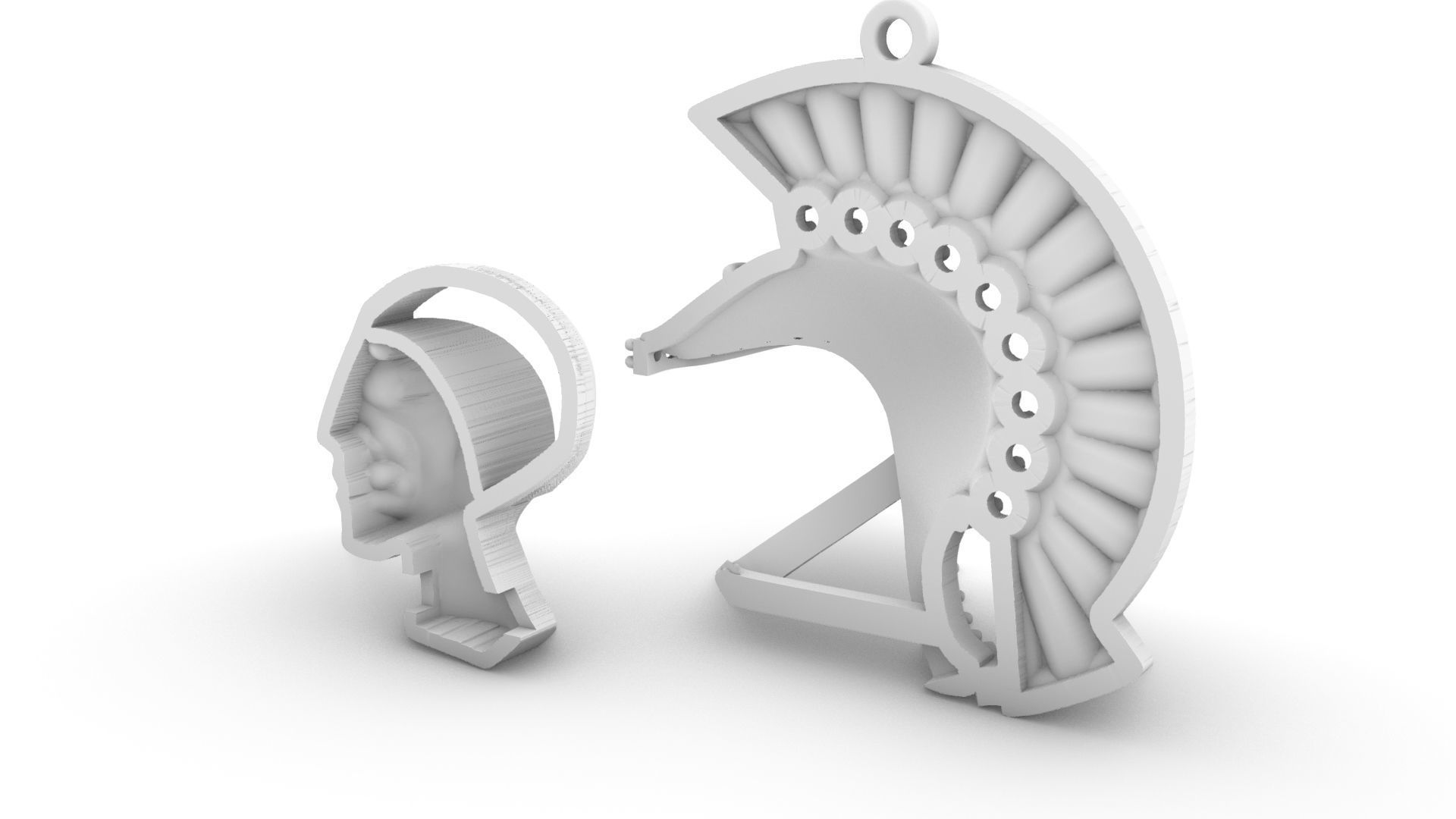 Roman Face Pendant Romano 3D model 3D printable | CGTrader