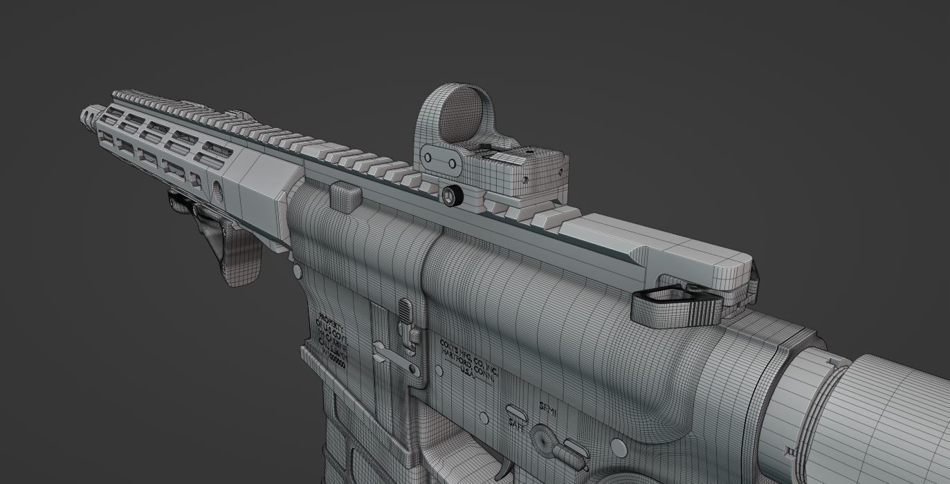 AR-15 Carbine Rifle free 3D model | CGTrader