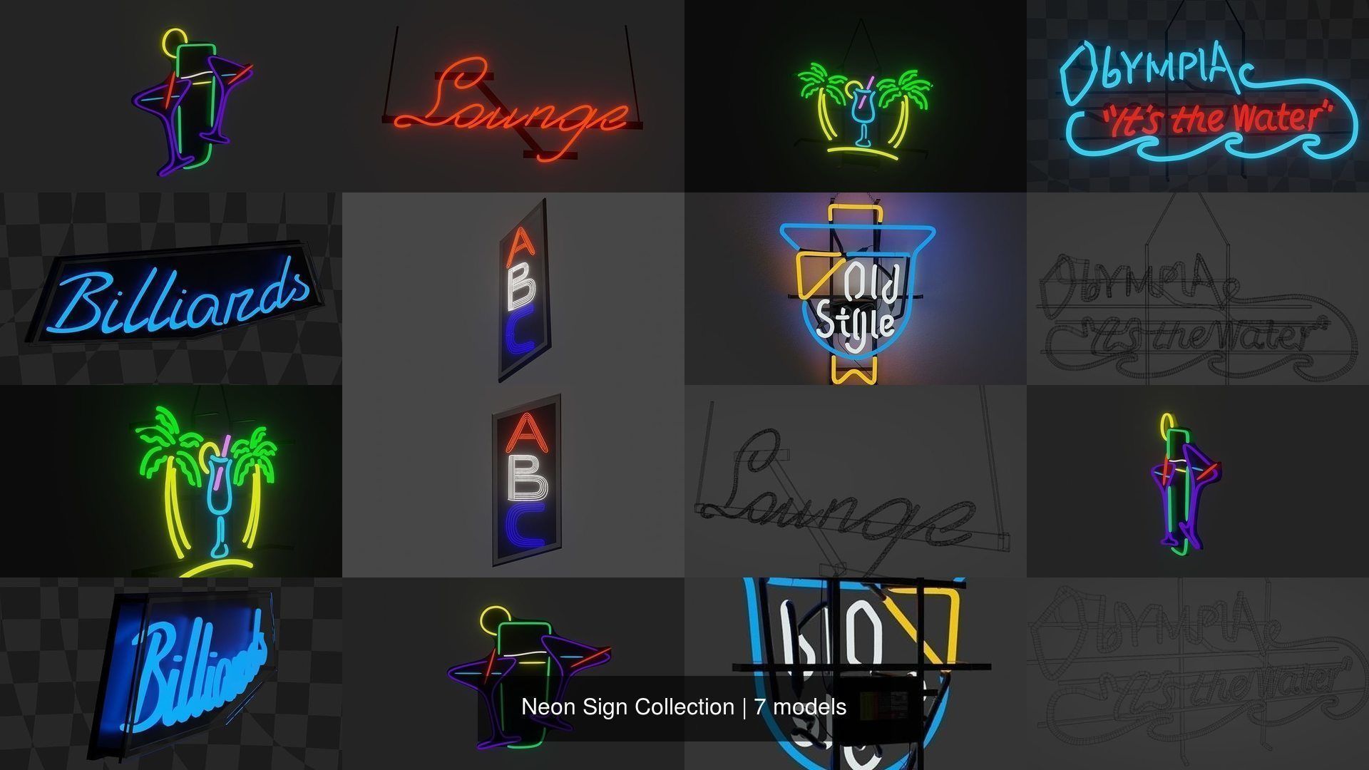 3D Model Collection Neon Signs VR / AR / low-poly | CGTrader