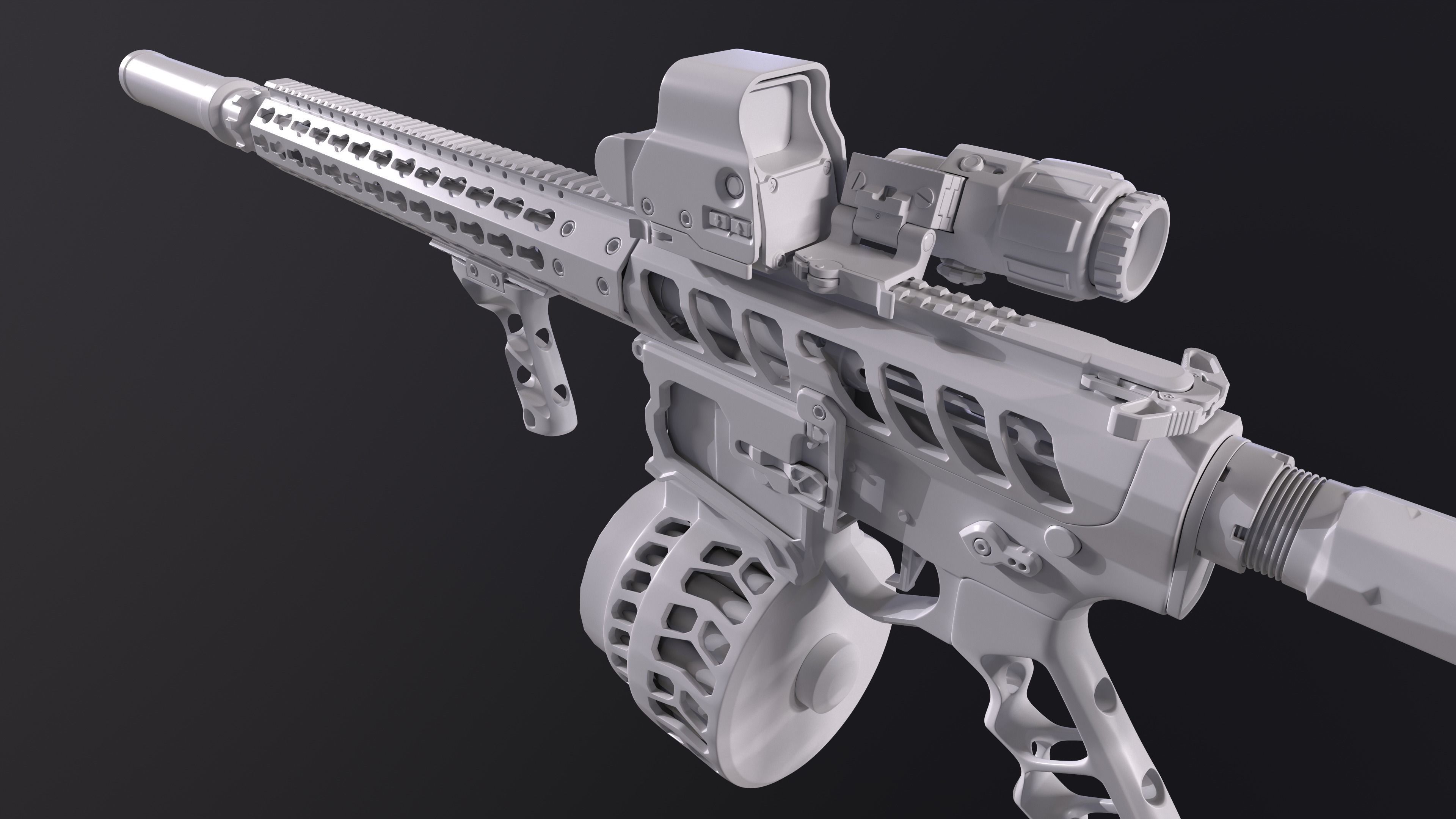 AR15 SKELETONIZED 3D model | CGTrader