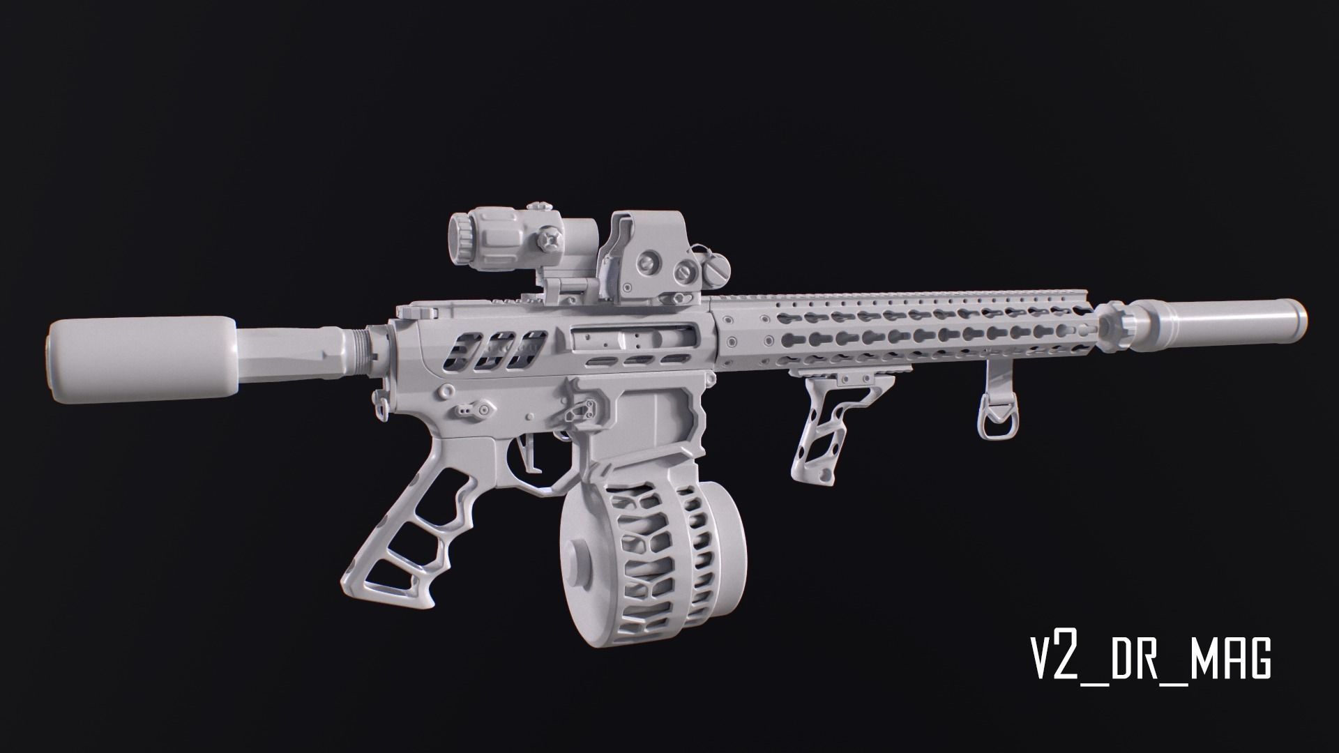 AR15 SKELETONIZED 3D model | CGTrader