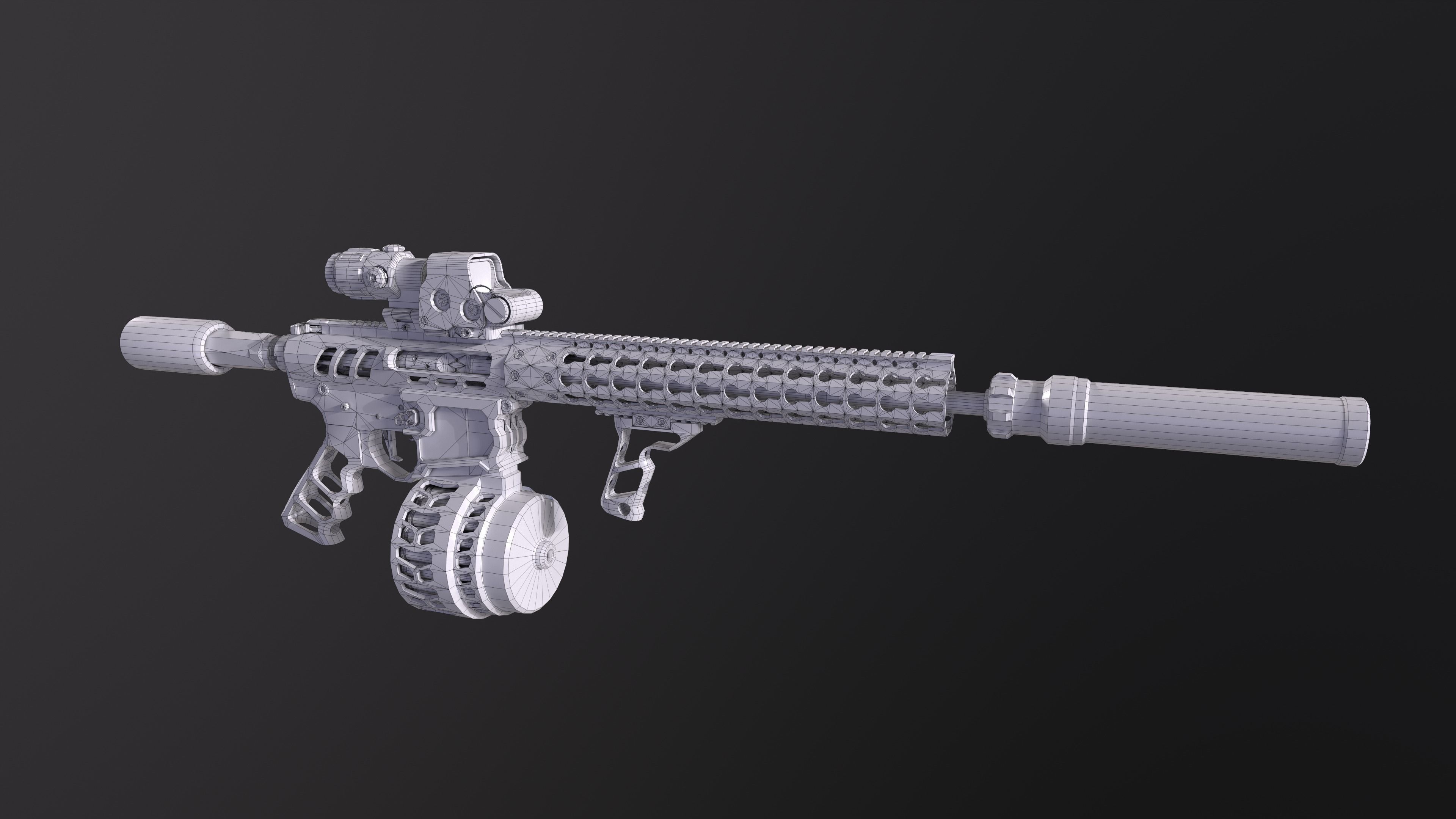 AR15 SKELETONIZED 3D model | CGTrader