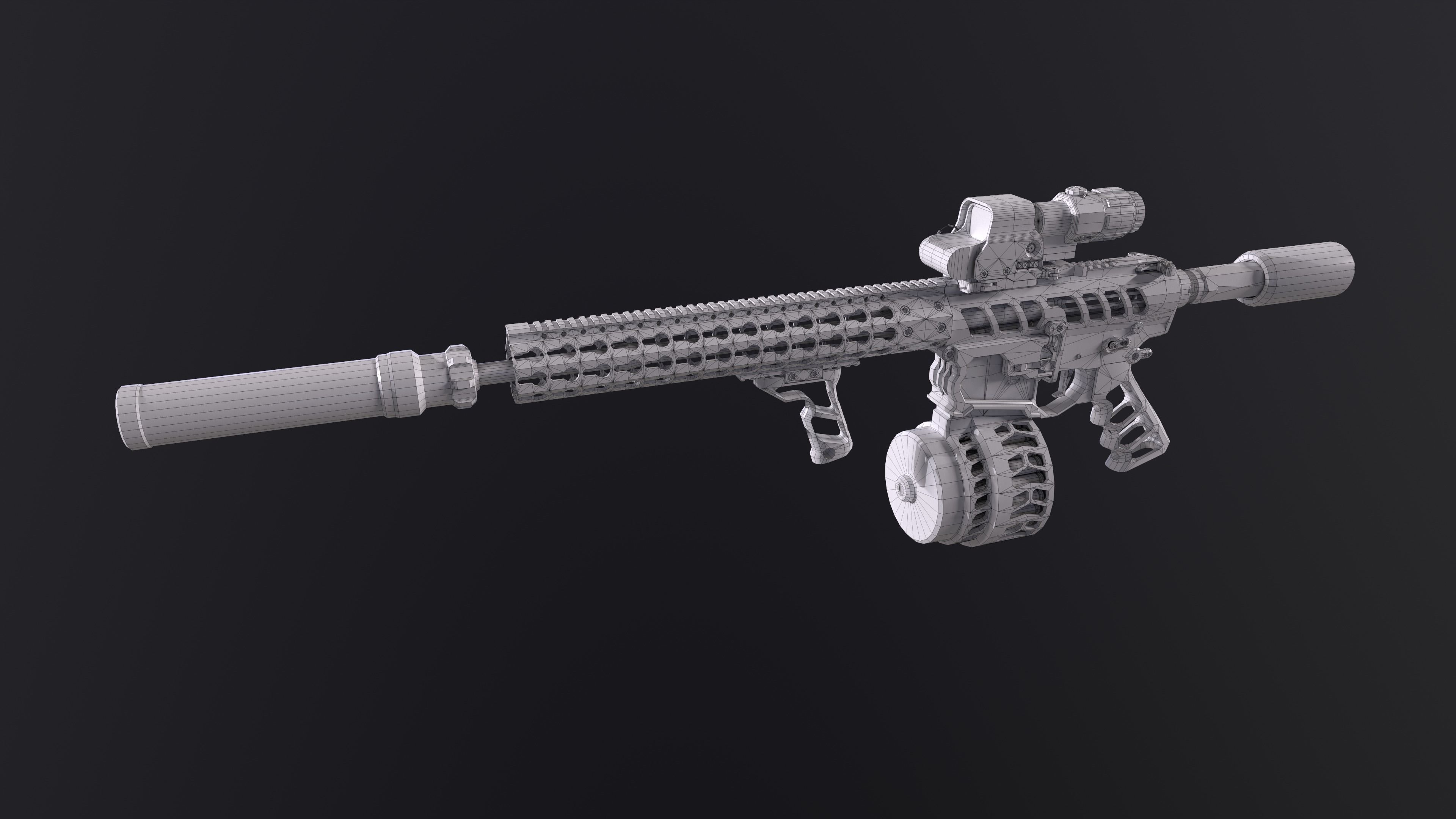 AR15 SKELETONIZED 3D model | CGTrader