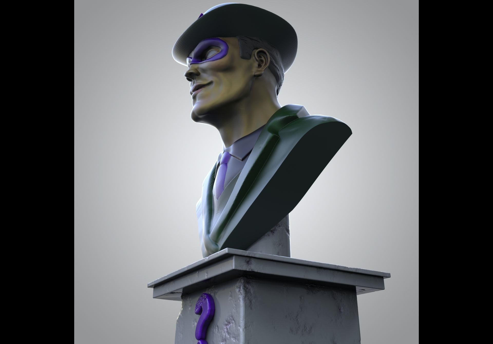 THE RIDDLER BUST 3D model 3D printable | CGTrader
