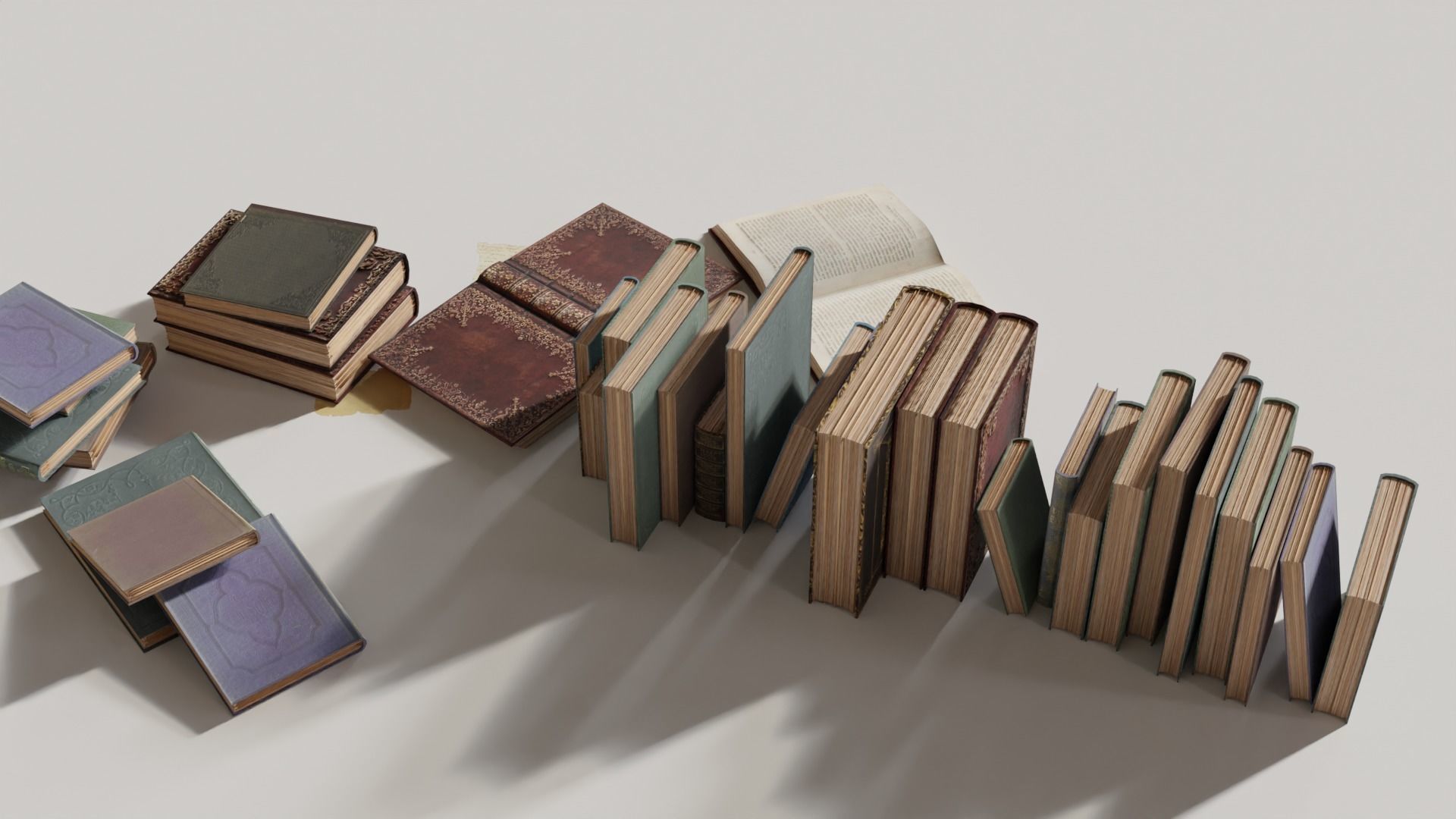 Old books set free VR / AR / low-poly 3D model | CGTrader