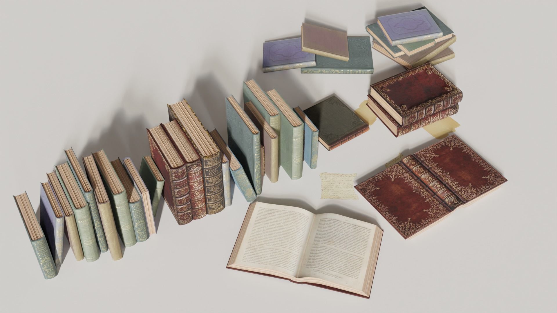 Old books set free VR / AR / low-poly 3D model | CGTrader