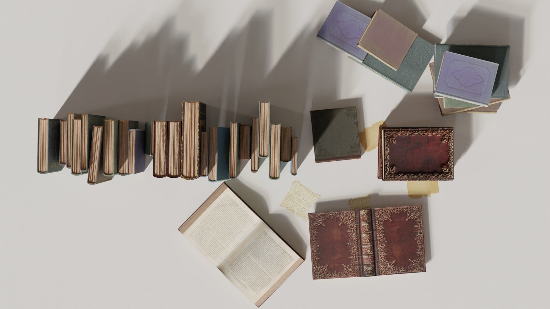 Old books set free VR / AR / low-poly 3D model | CGTrader