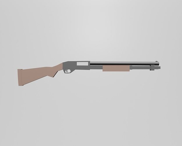 3D model Lowpoly Shotgun VR / AR / low-poly | CGTrader