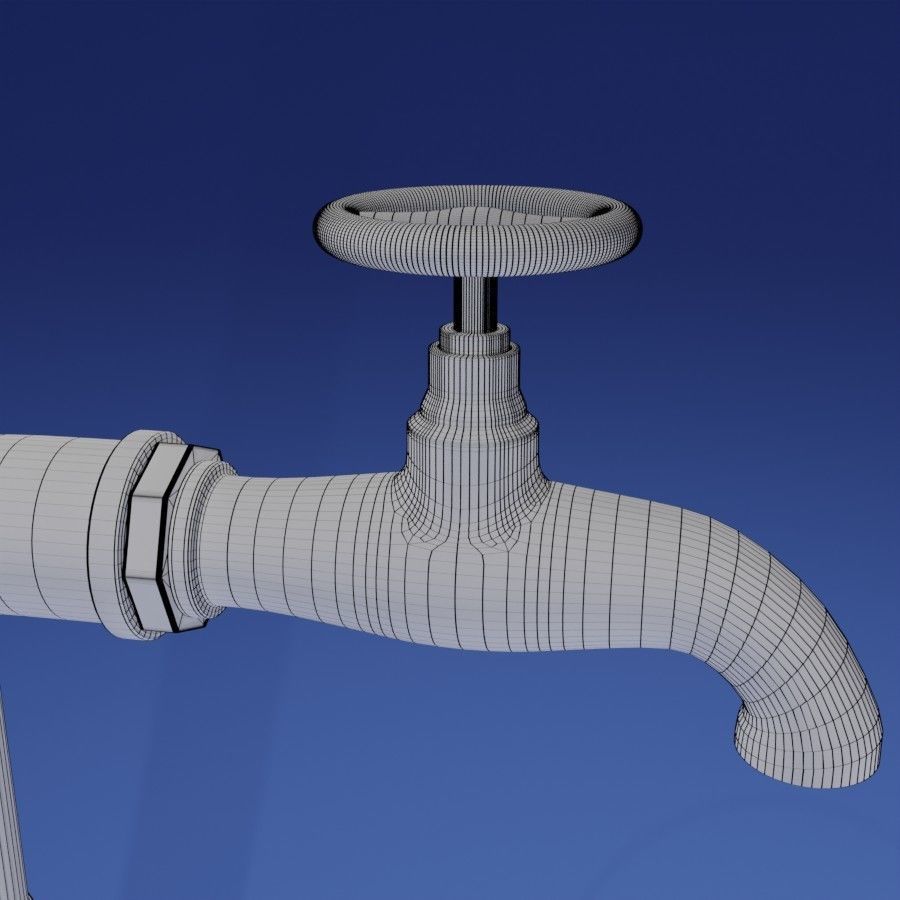 Old water tap pbr free 3D model | CGTrader