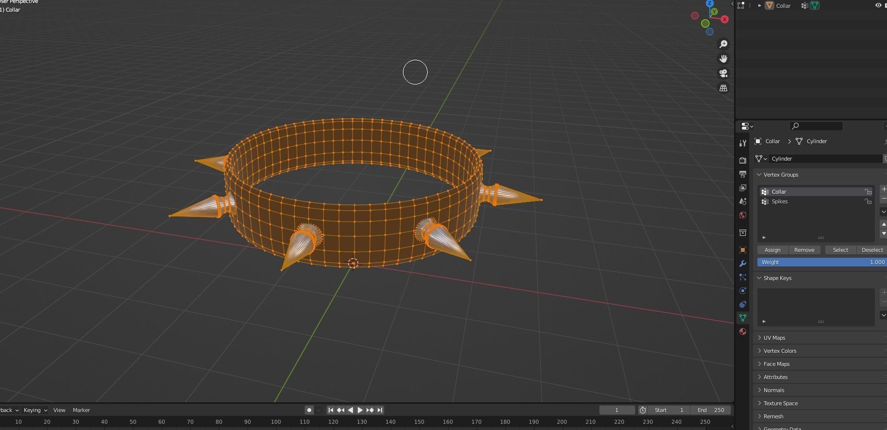 3D model Black Simple Spiked Collar Low Poly VR / AR / low-poly | CGTrader