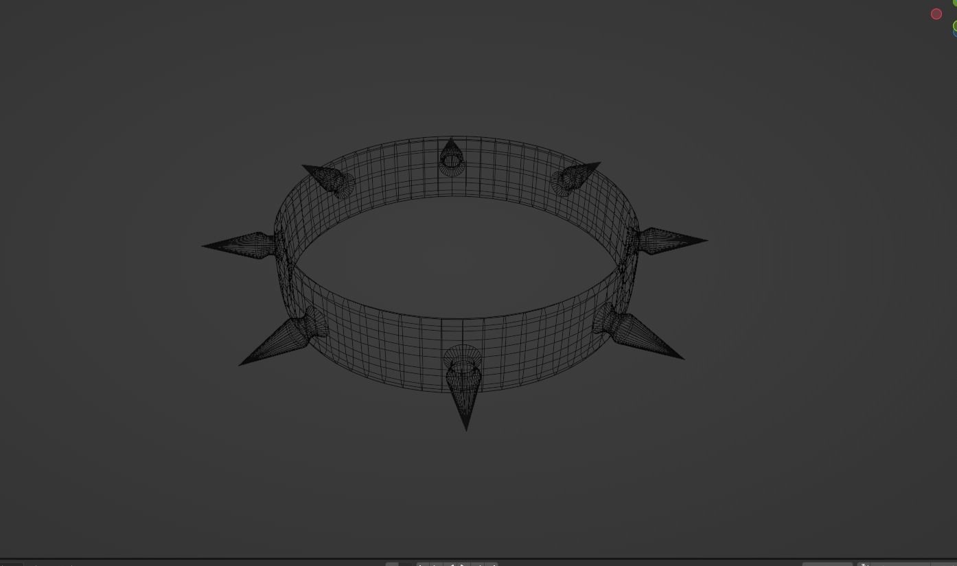 3D model Black Simple Spiked Collar Low Poly VR / AR / low-poly | CGTrader