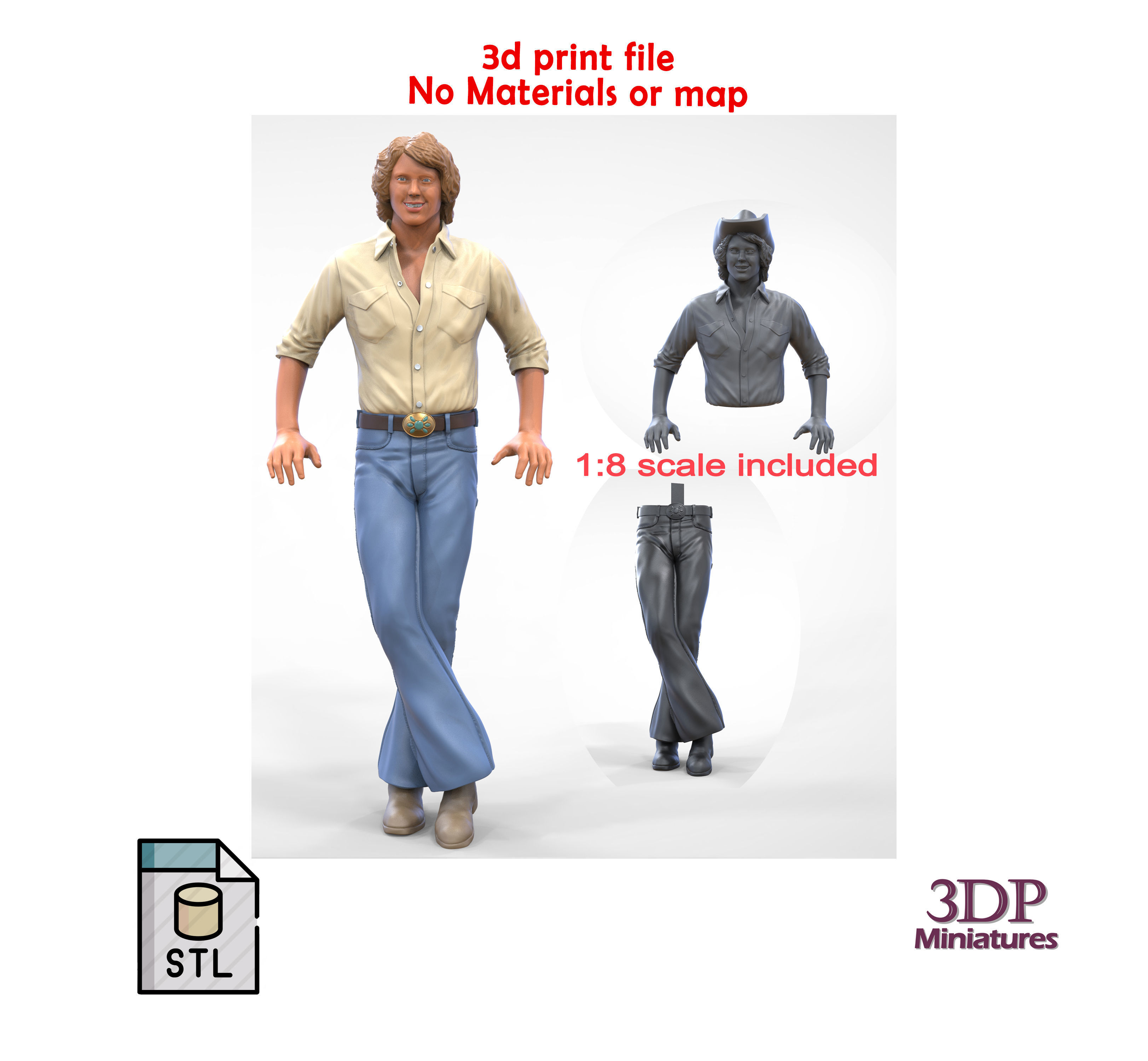 N1 Bo Duke The dukes of Hazzard 3D model 3D printable | CGTrader