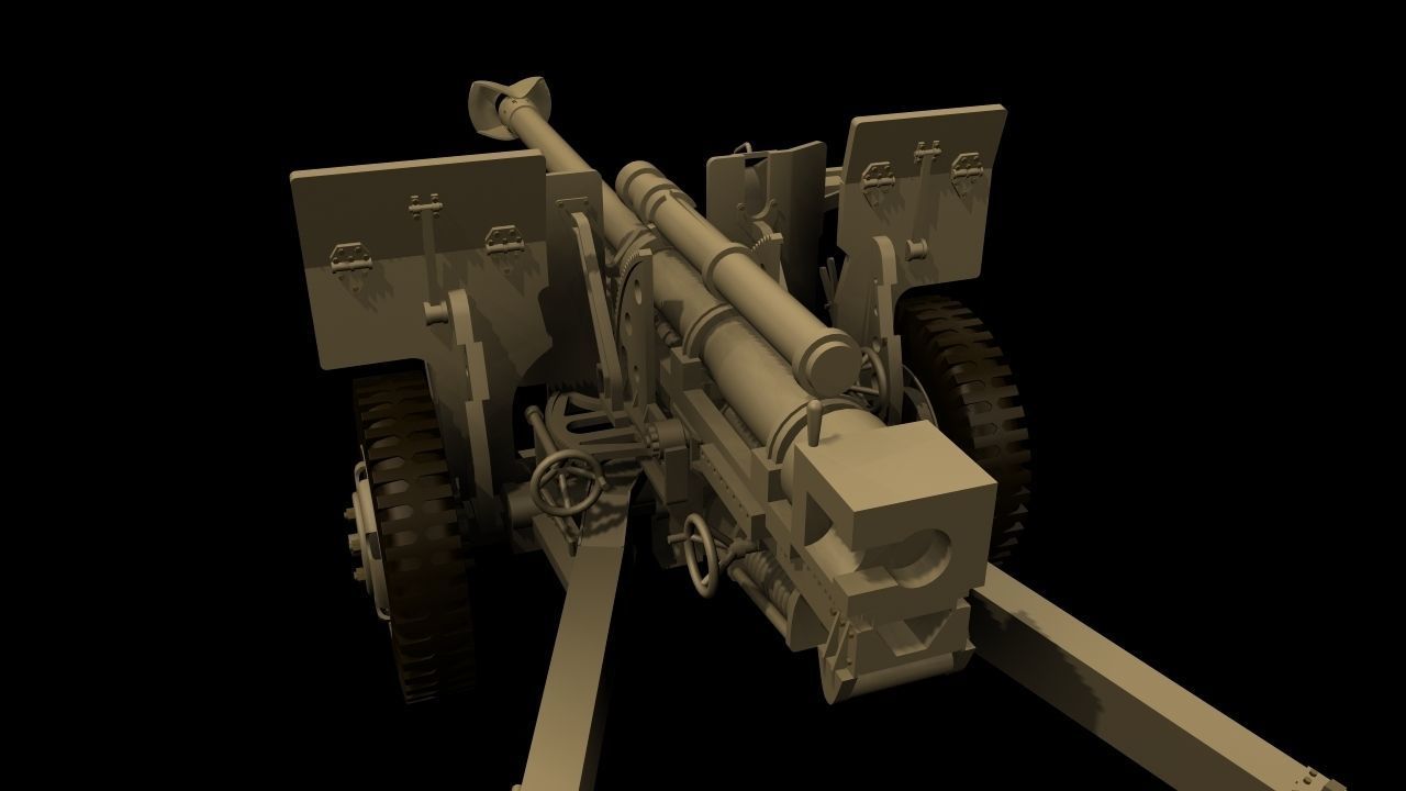 105mm artillery gun 3D model | CGTrader