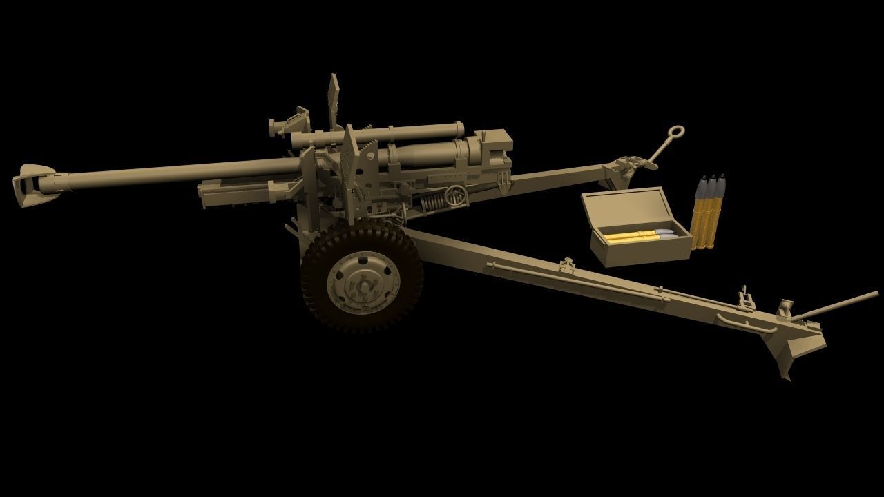 105mm artillery gun 3D model | CGTrader