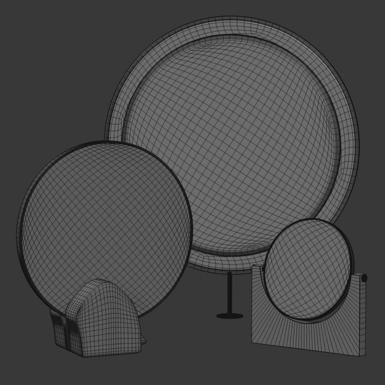 Modern Table Mirror Set 3D model | CGTrader