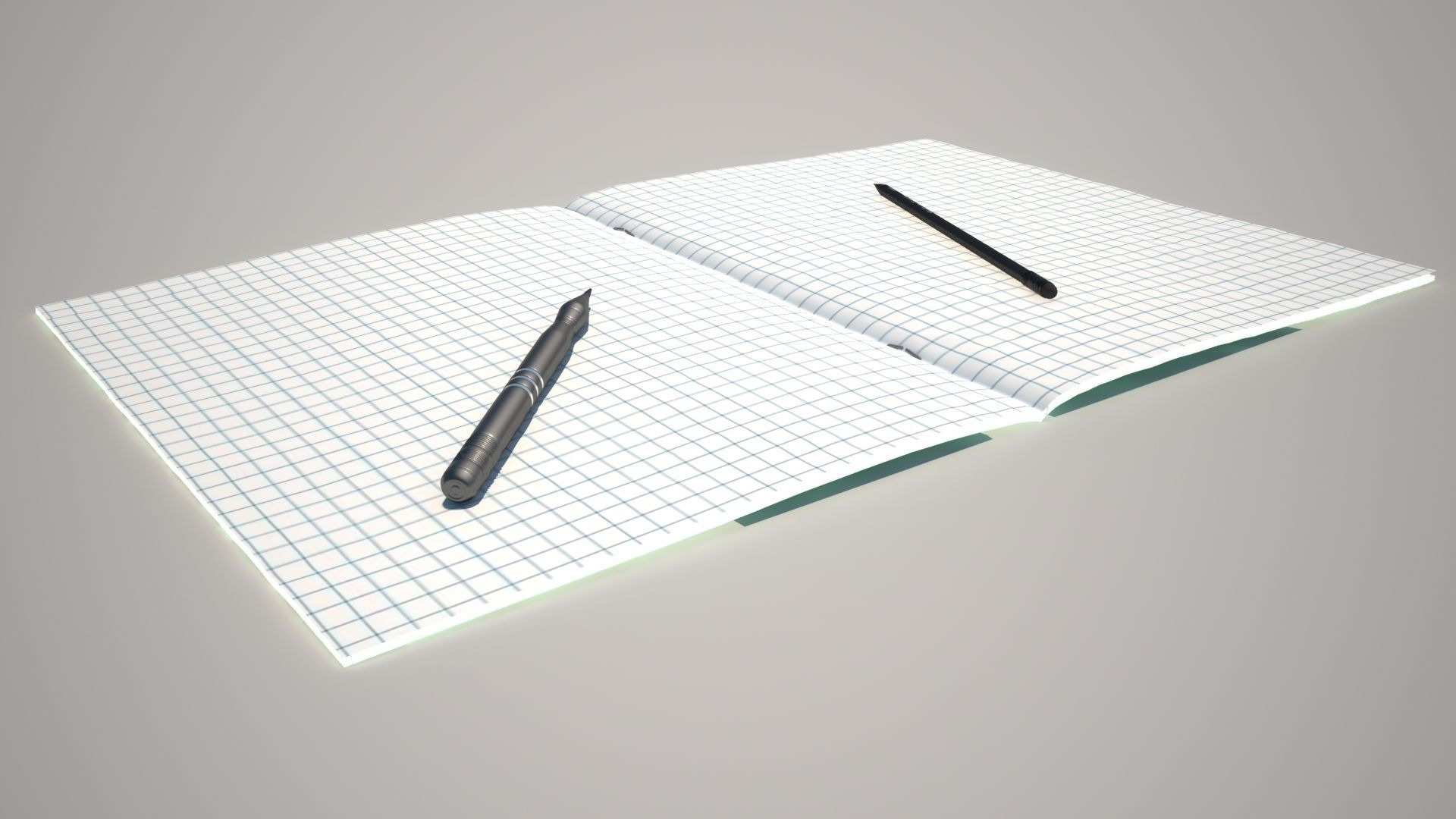 Notepad notebook with two pencils free 3D model | CGTrader