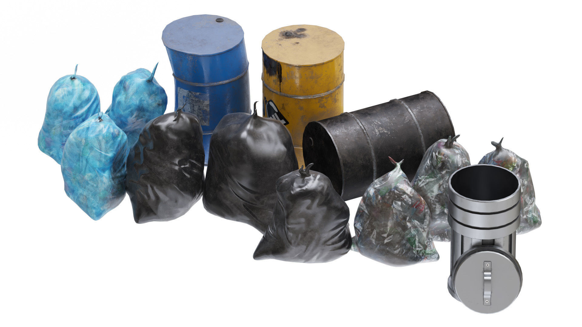 3D model Garbage bags and Urban Trash set VR / AR / low-poly | CGTrader