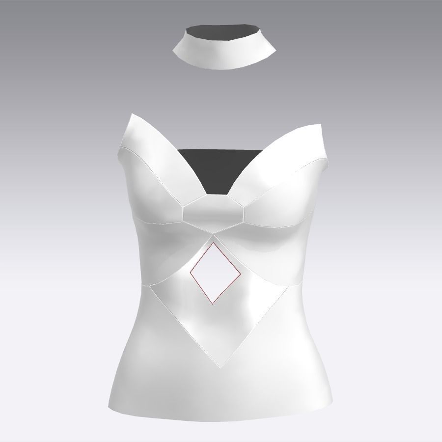 HEART NECKLINE LOOK STYLE SATIN 3D model | CGTrader