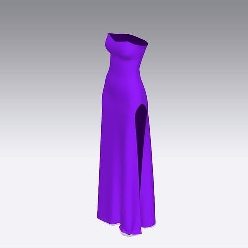 DRESS PURPLE LOOK MODERN SLIT 3D model | CGTrader