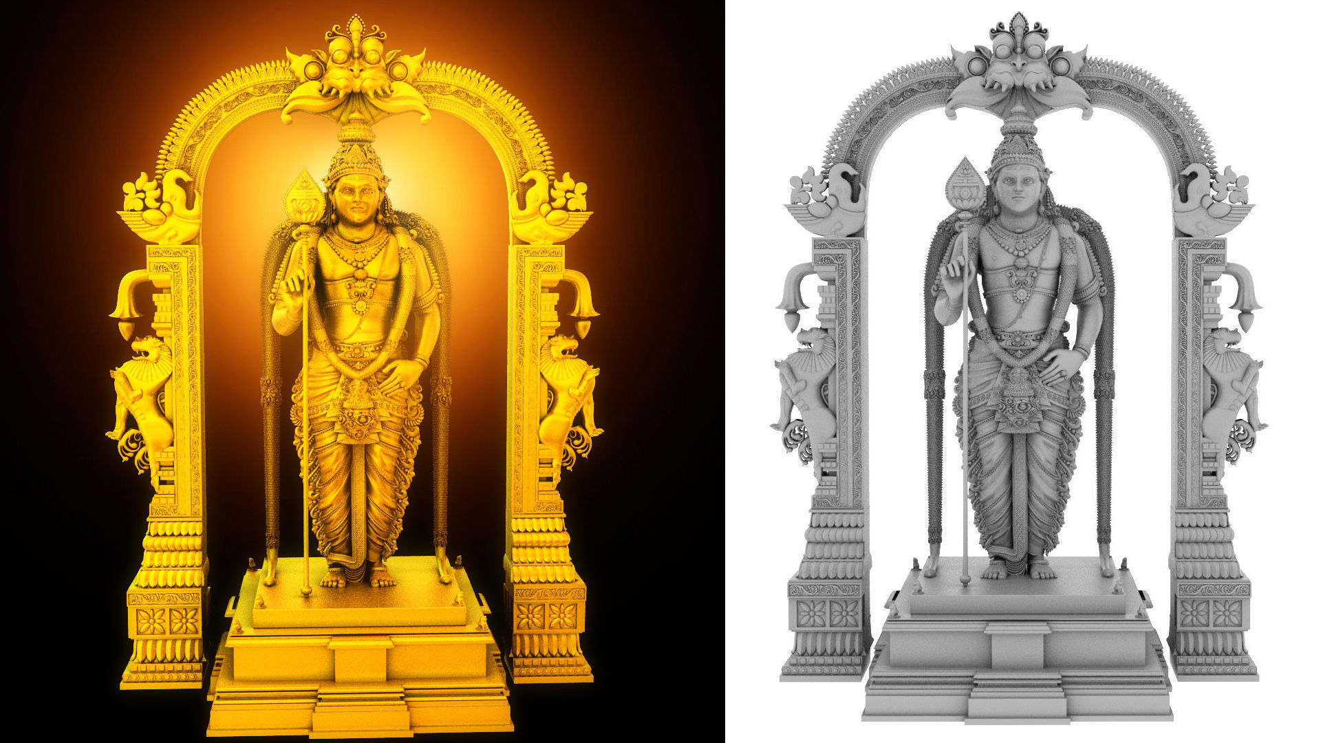 lord god murugan muruga statue 3D model | CGTrader