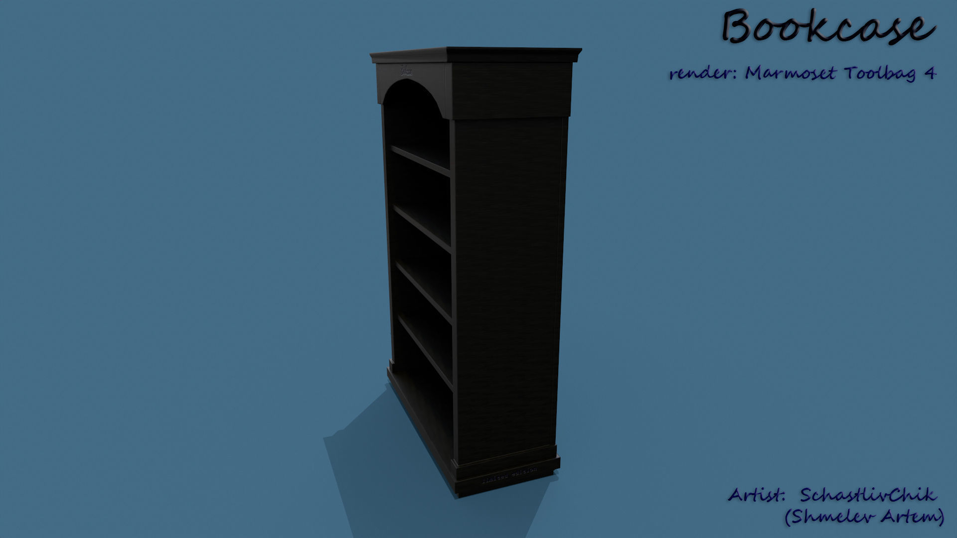 3D model Bookcase low-poly VR / AR / low-poly | CGTrader