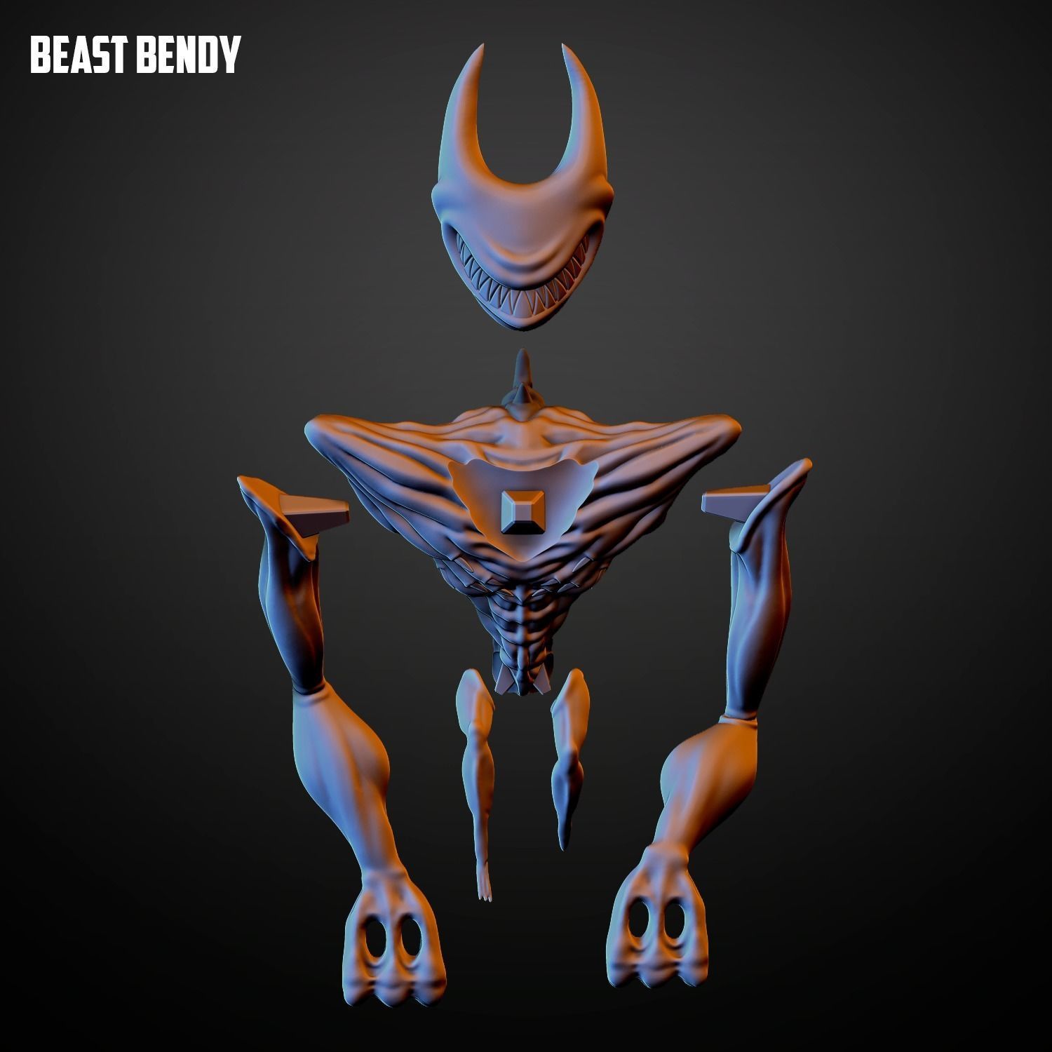 BEAST BENDY 3D model 3D printable | CGTrader